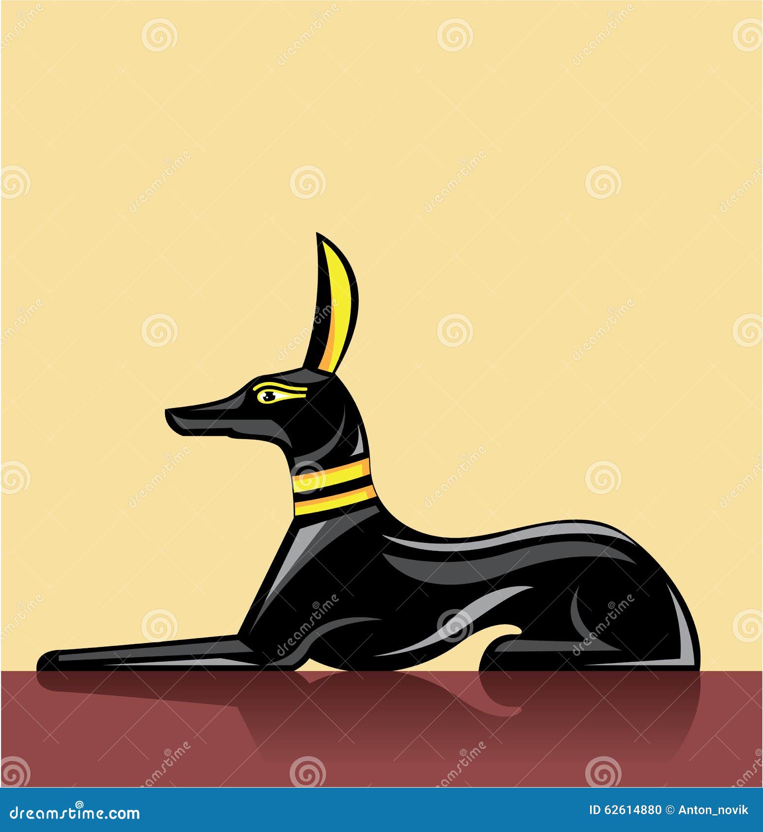 Vector egipcio del perro ilustración del vector. Ilustración de anubis ...