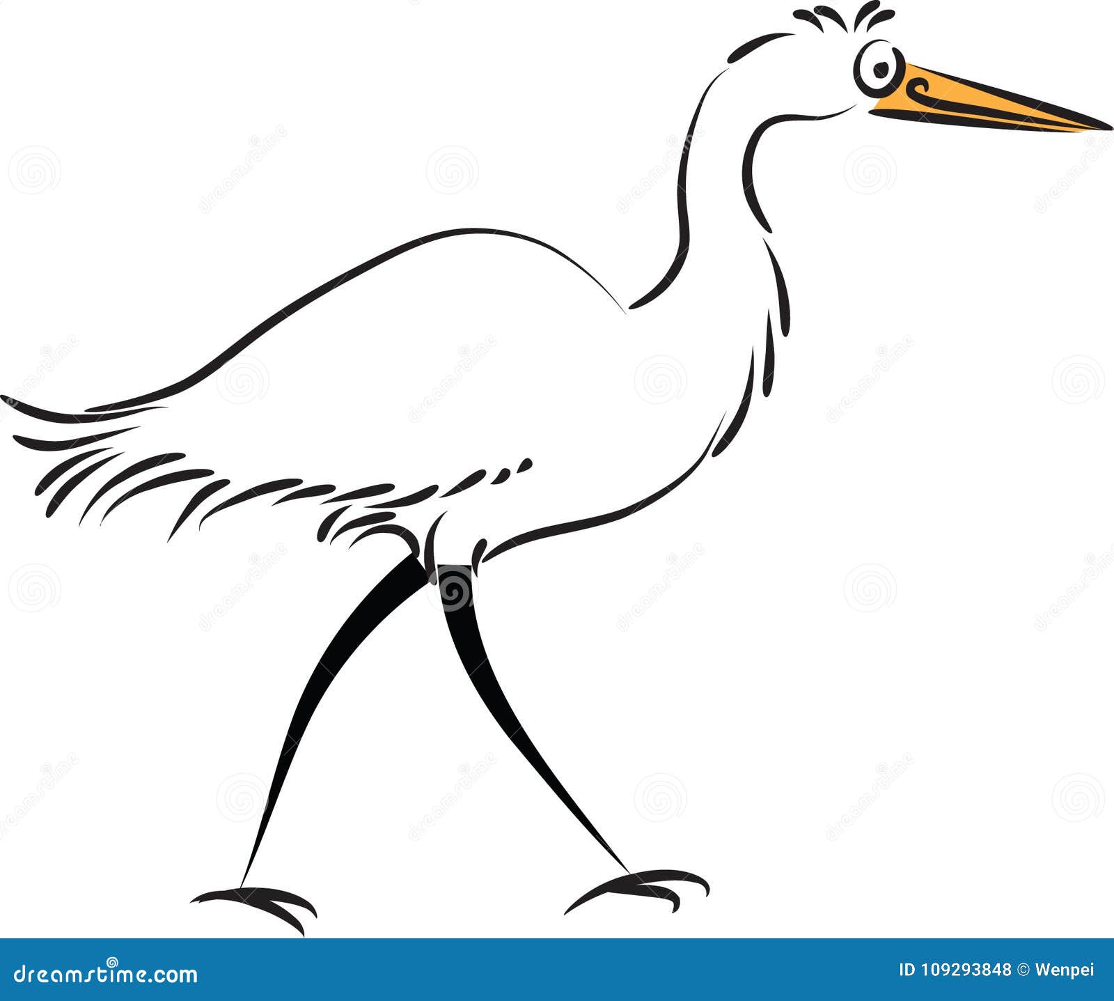 Egret Drawing Stock Illustrations – 488 Egret Drawing Stock ...