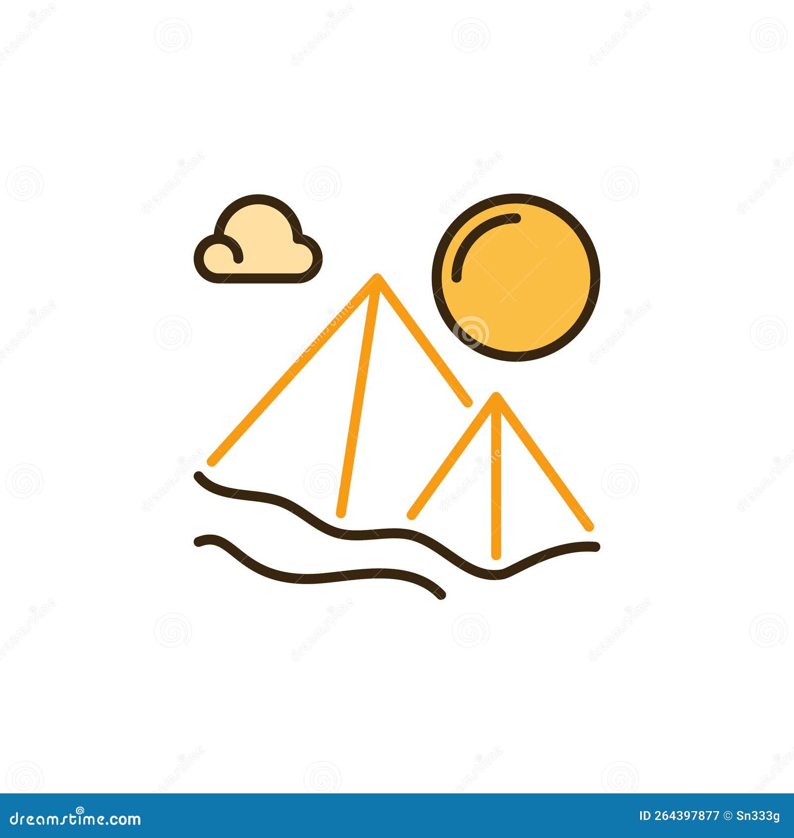 Vector Egypt Pyramids Concept Modern Colored Icon Stock Vector ...