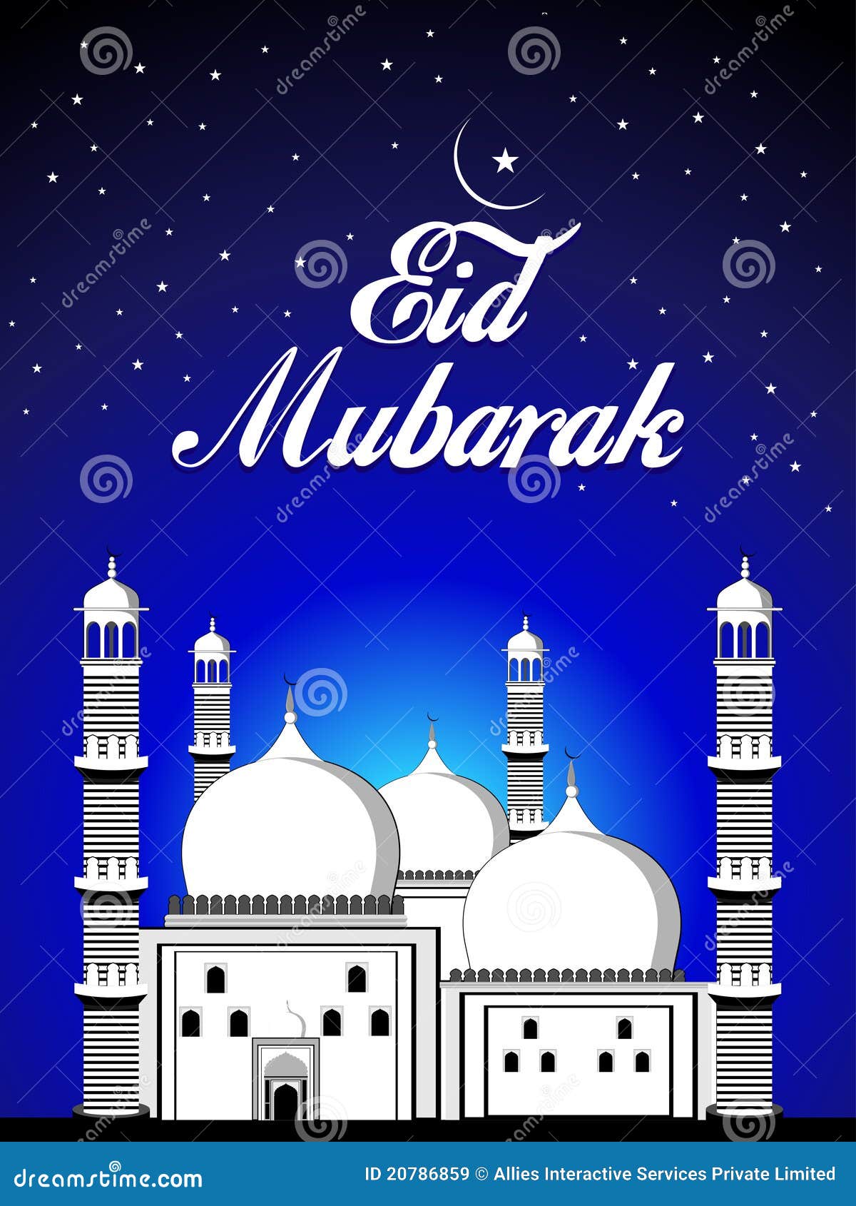 Vector Eid Celebration Illustration Stock Vector - Illustration of blue ...