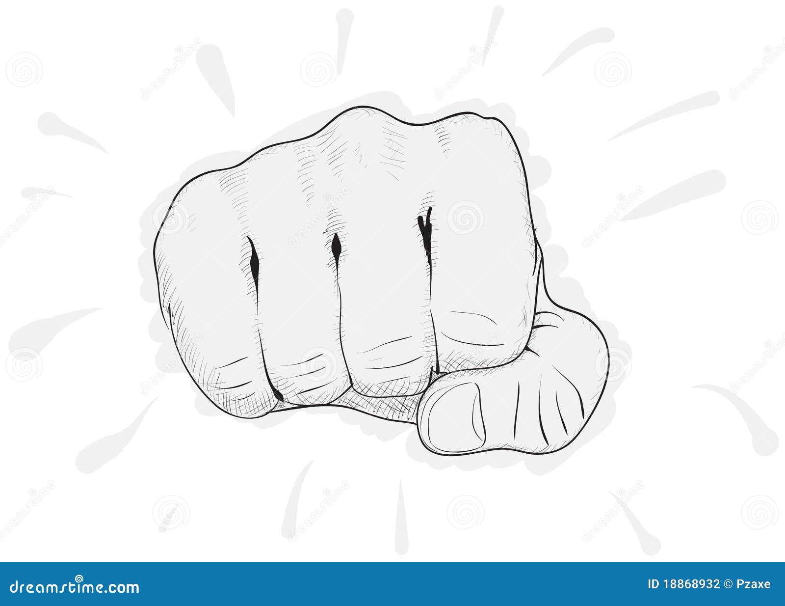 Vector Einfache Zeichnung - Faust Auf Weiß - Eps8 Stockfotografie ...