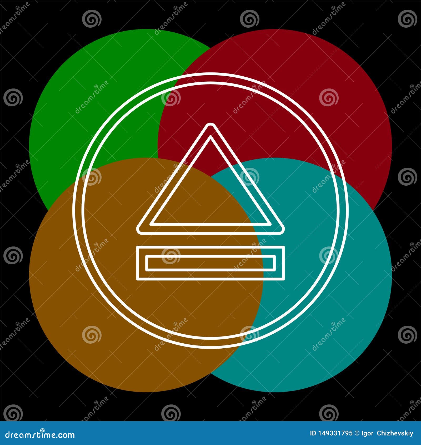 Vector Eject Button Icon Media Symbol Stock Vector Illustration Of