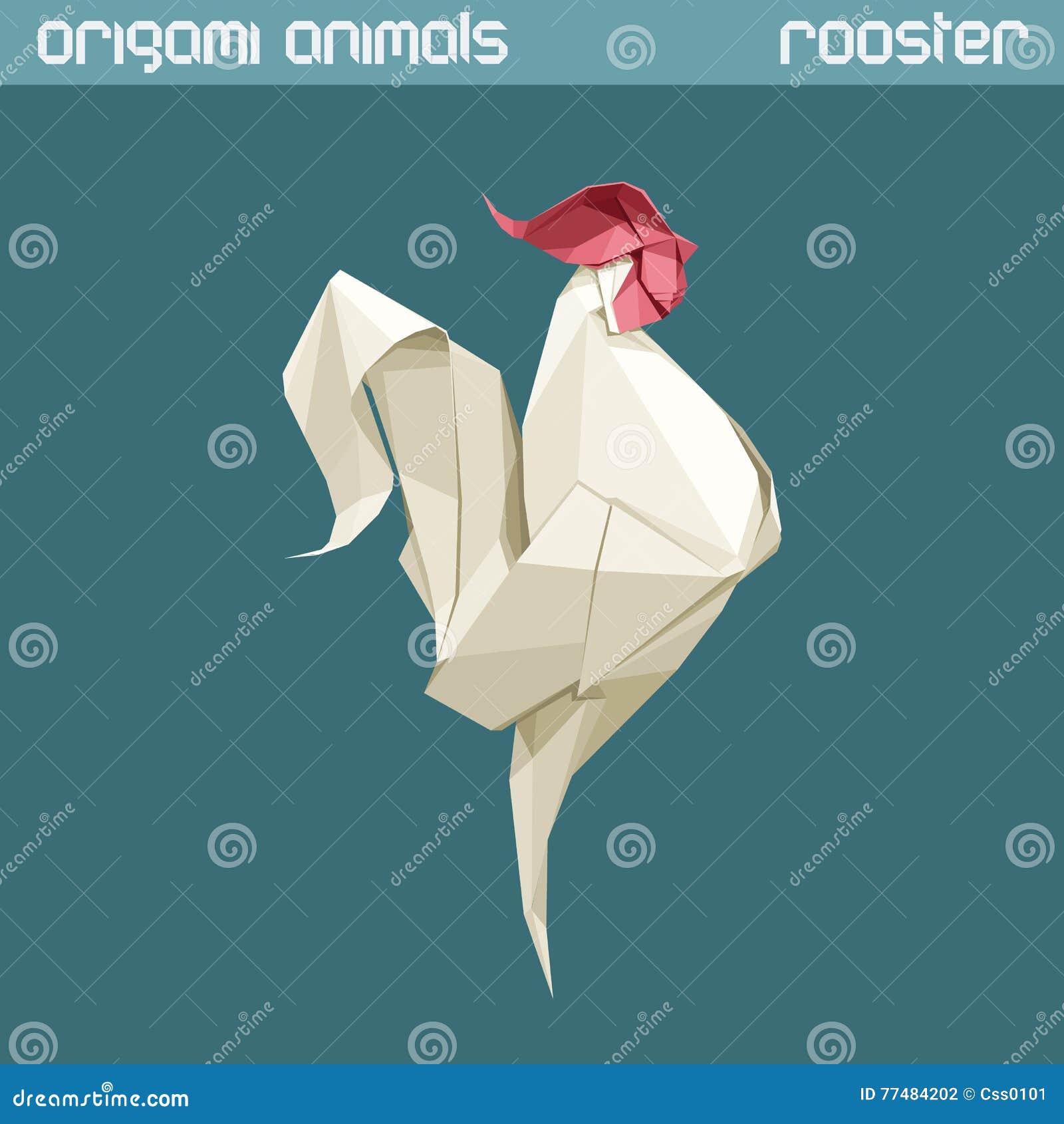 Vector El Animal Del Origami Gallo Ilustración del Vector - Ilustración ...