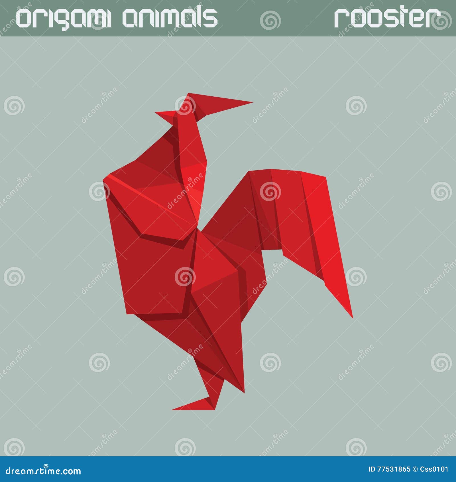 Vector El Animal Del Origami Gallo Ilustración del Vector - Ilustración ...