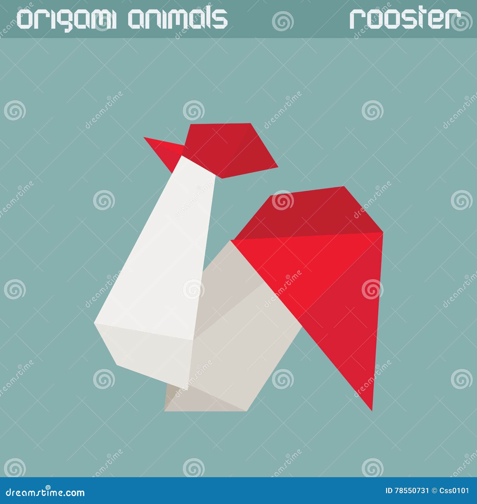 Vector El Animal Del Origami Gallo Ilustración del Vector - Ilustración ...