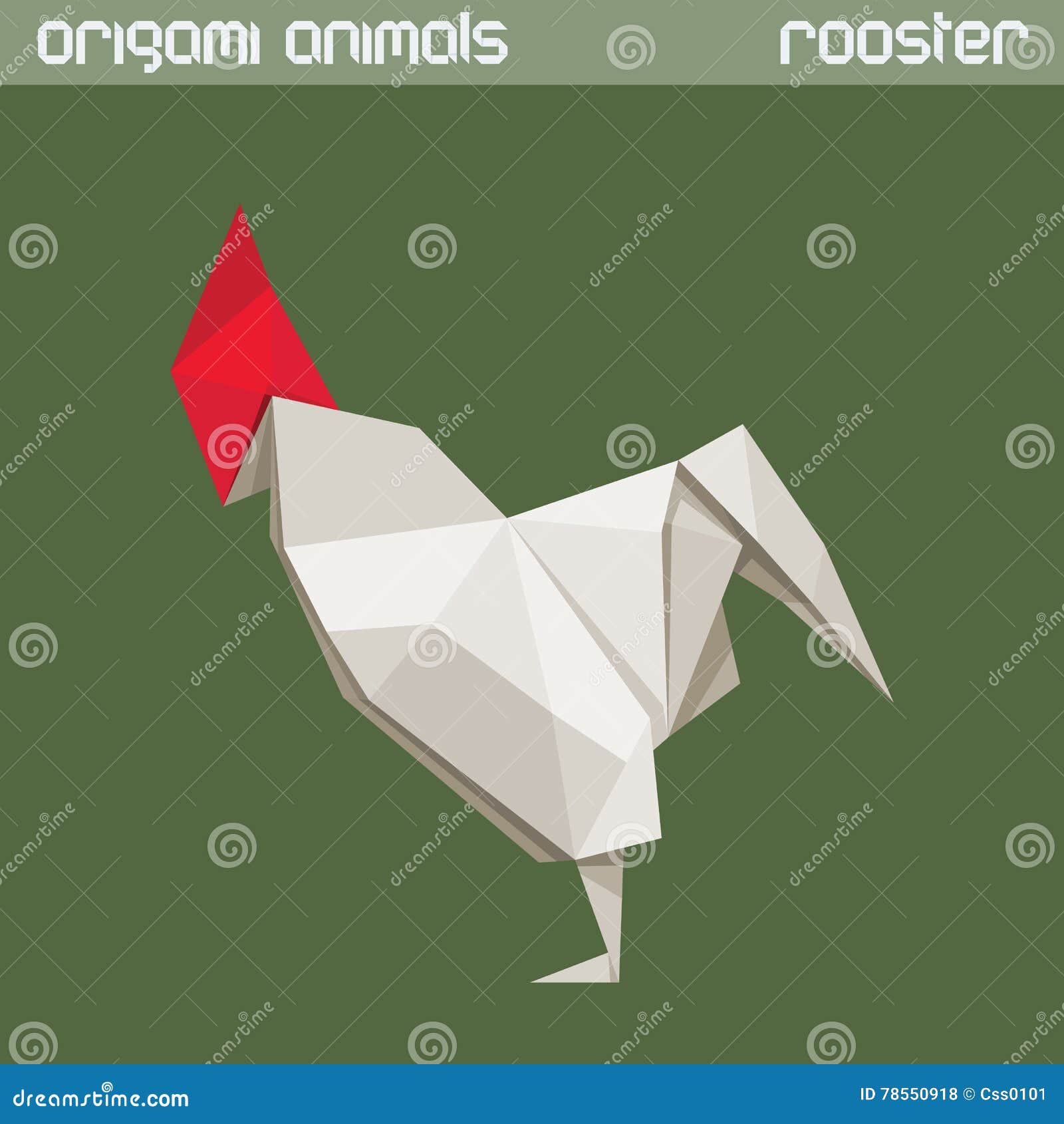 Vector El Animal Del Origami Gallo Ilustración del Vector - Ilustración ...