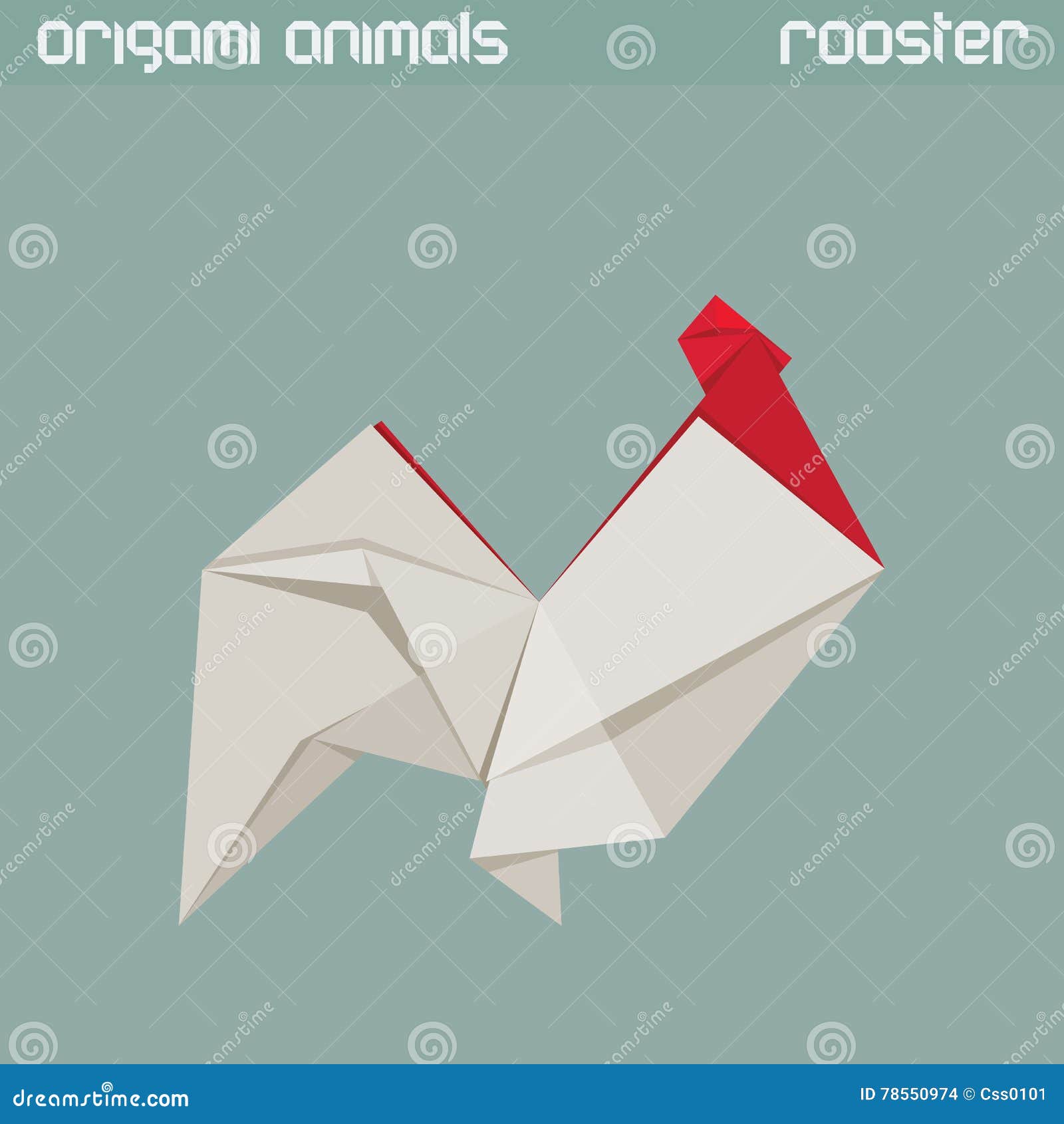 Vector El Animal Del Origami Gallo Ilustración del Vector - Ilustración ...