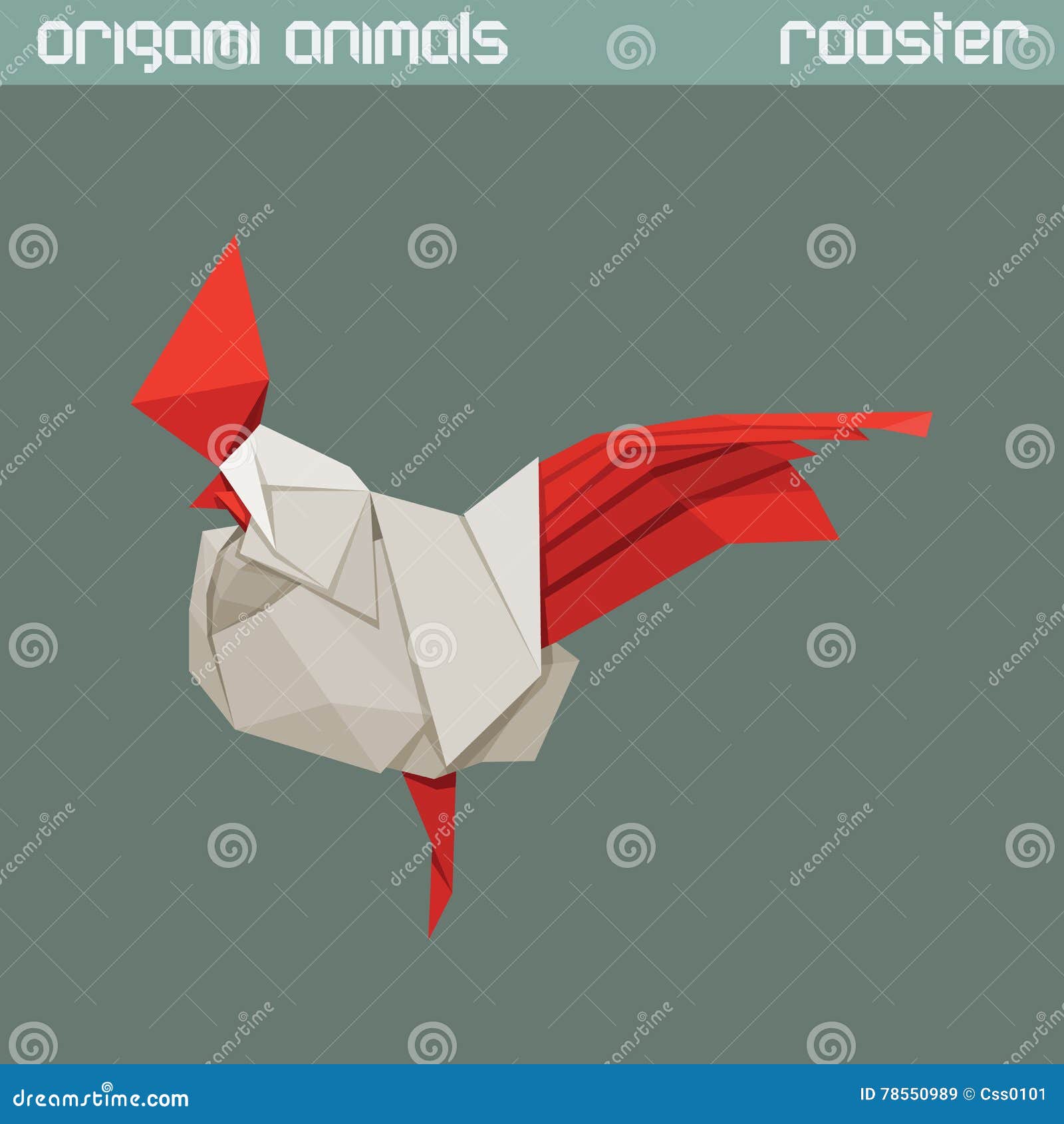Vector El Animal Del Origami Gallo Ilustración del Vector - Ilustración ...