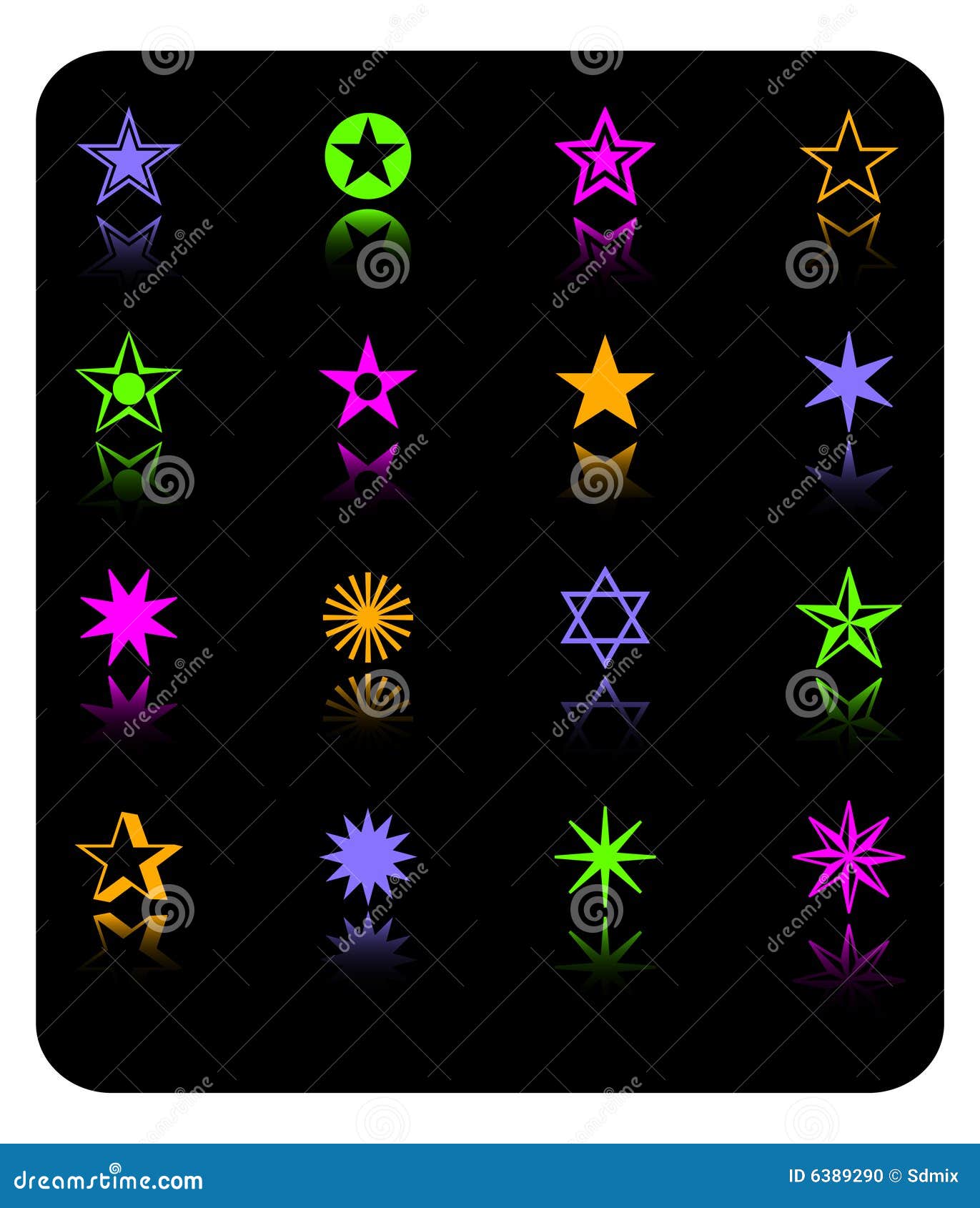 Vector El Conjunto Del Icono De Las Estrellas Del Color Ilustración del ...