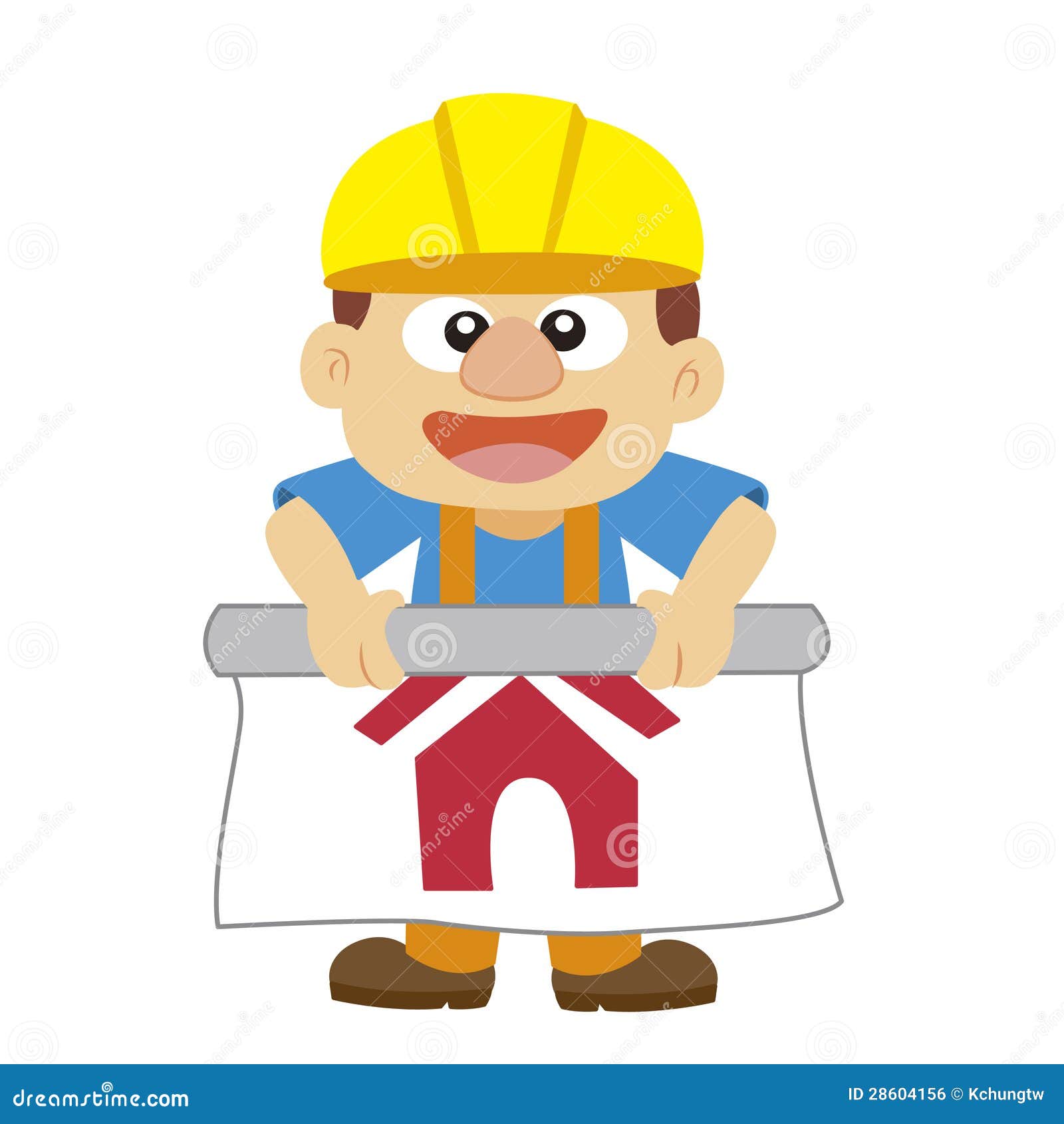 Vector El Ejemplo De Un Constructor En Casco Amarillo Ilustración del ...