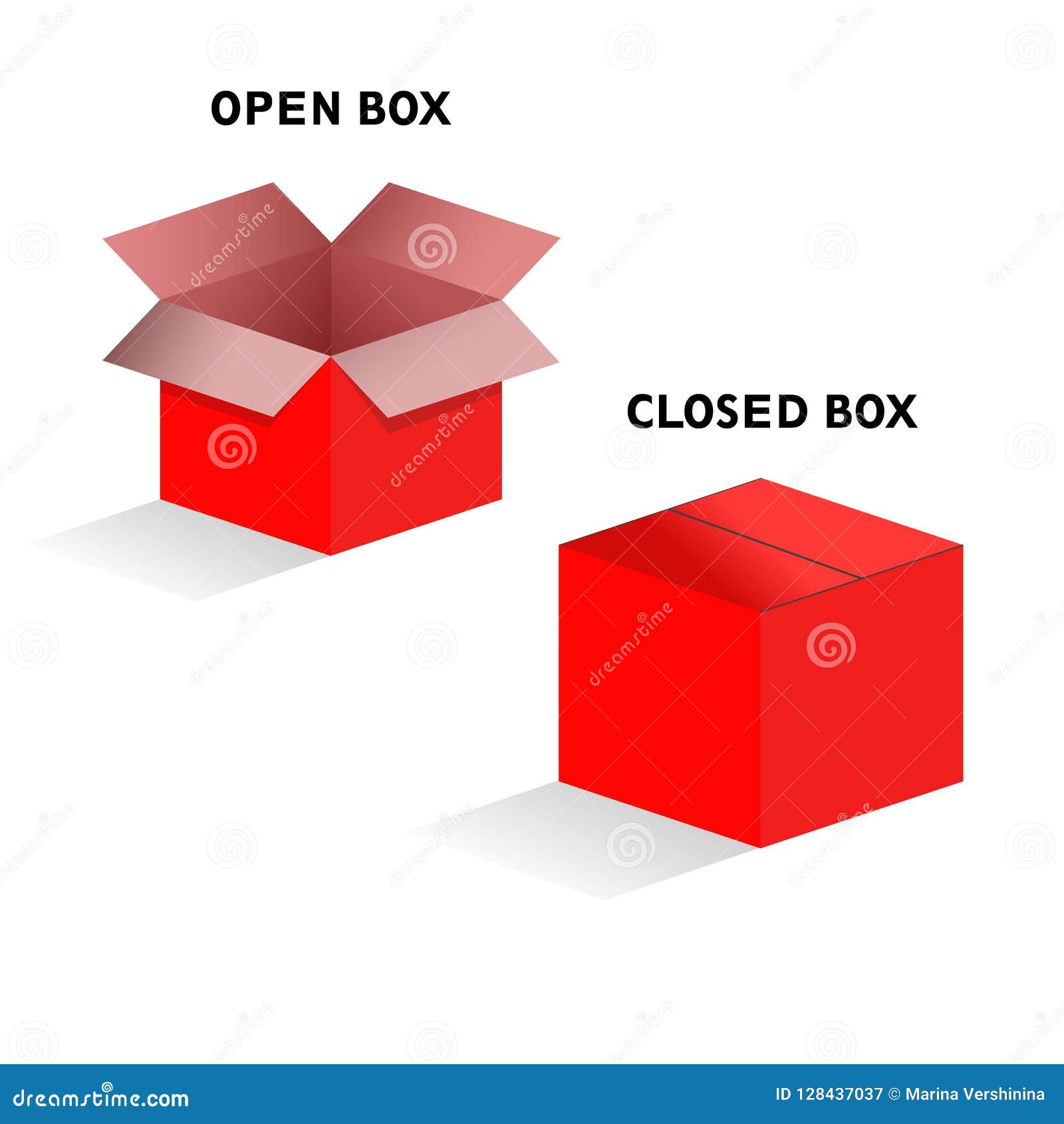 Vector El Ejemplo De Una Caja Abierta Y Cerrada Ilustración del Vector ...