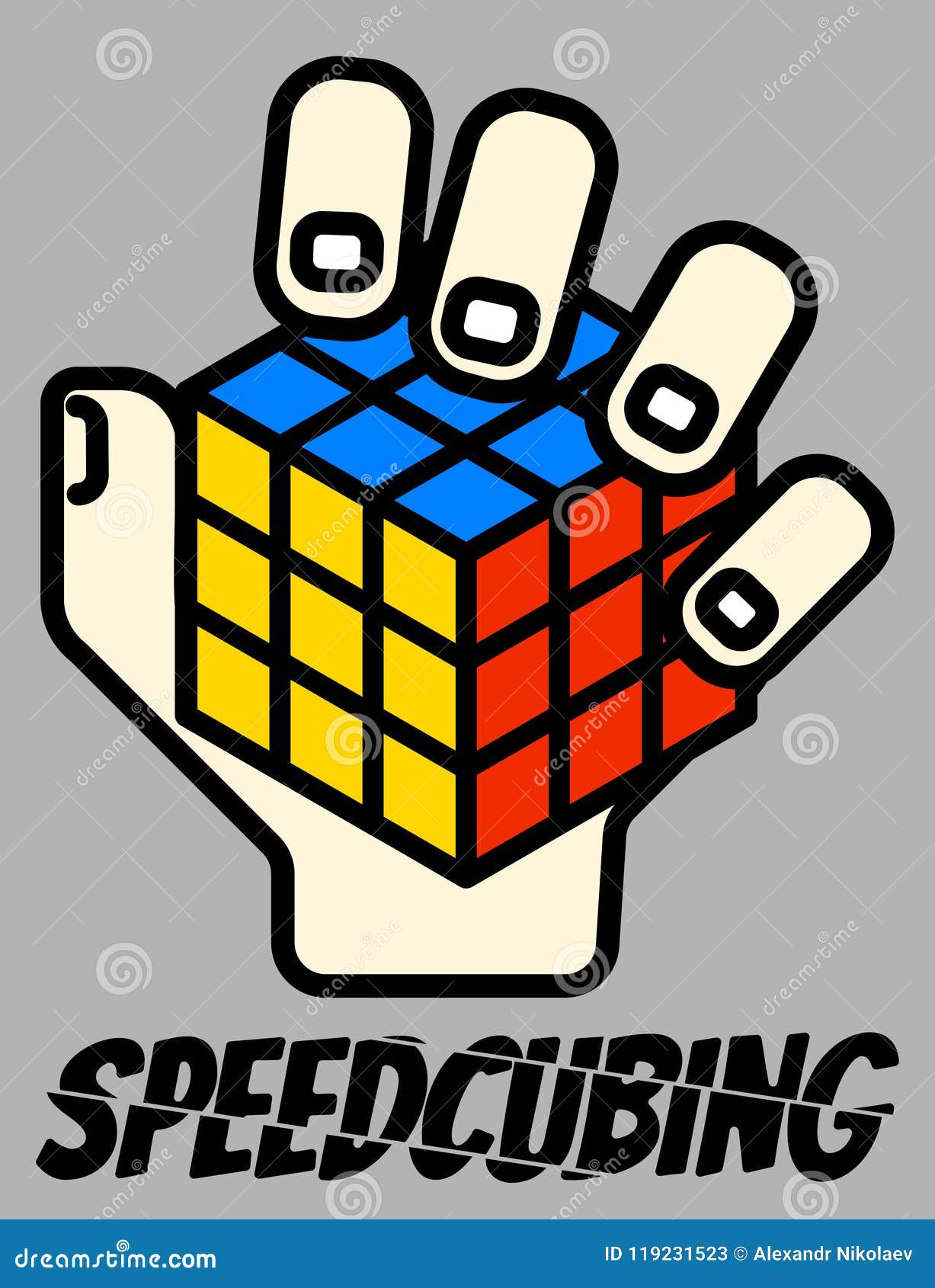 Vector El Logotipo Uno-dado Ejemplo De Speedsolving Del Cubo Del ` S De ...