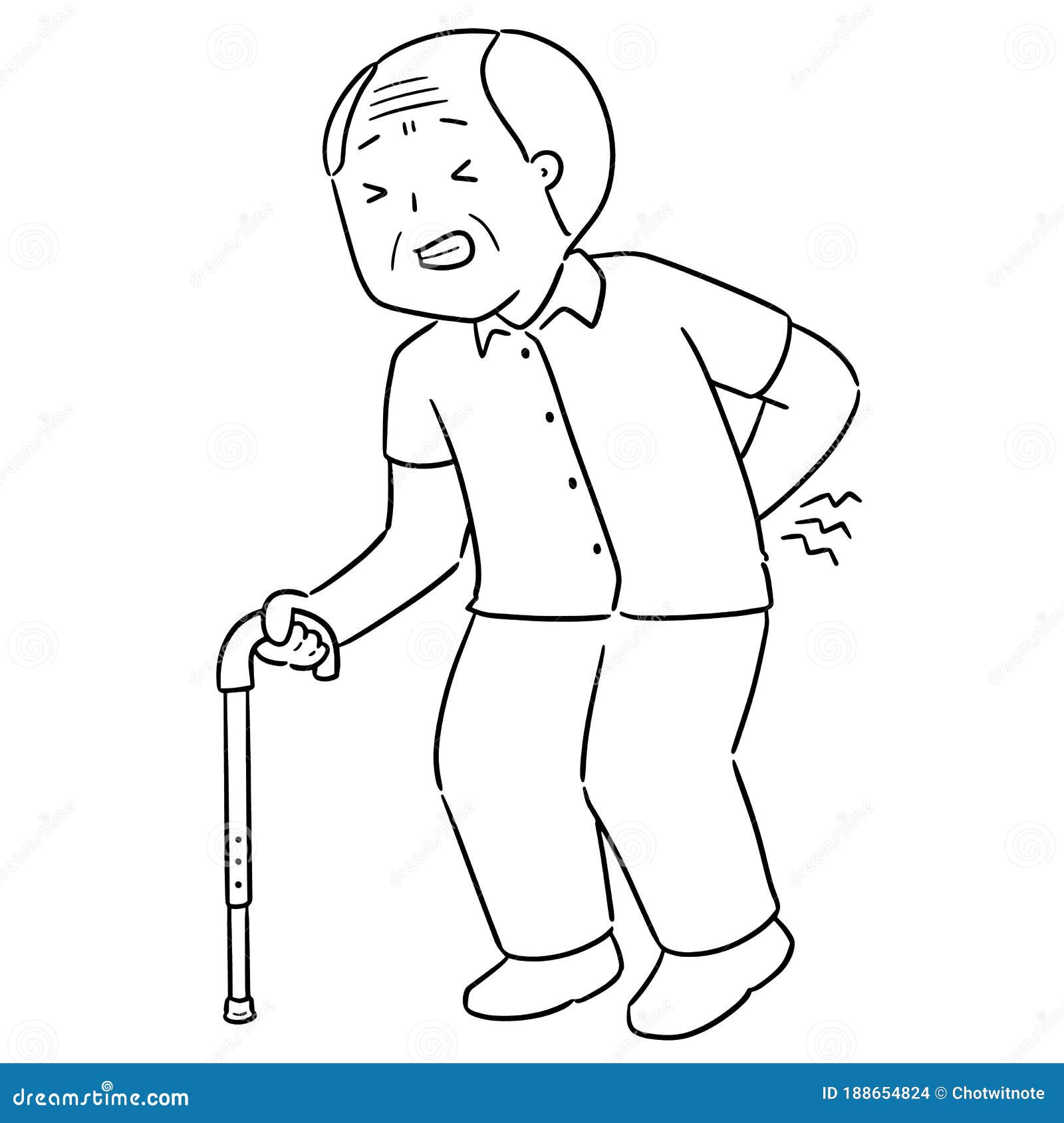 Vector of Elder Man Got Backache Stock Vector - Illustration of cartoon ...