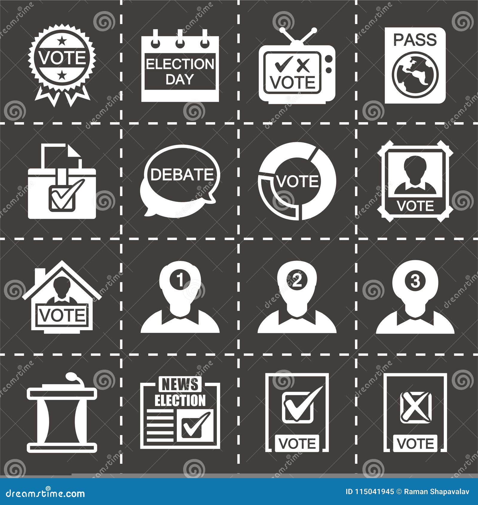 Vector Election icon set stock vector. Illustration of american - 115041945