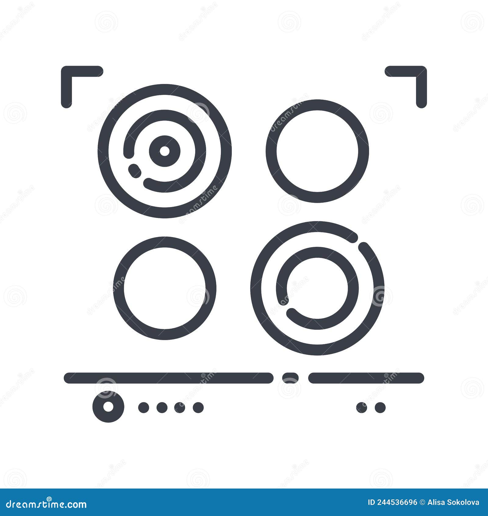 Vector Electric Burner Line Icon Isolated on Transparent Background ...