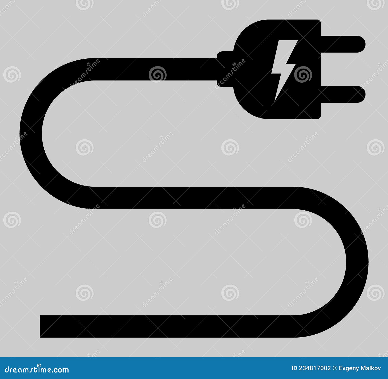 Vector Electric Cord Icon Illustration Stock Vector - Illustration of ...