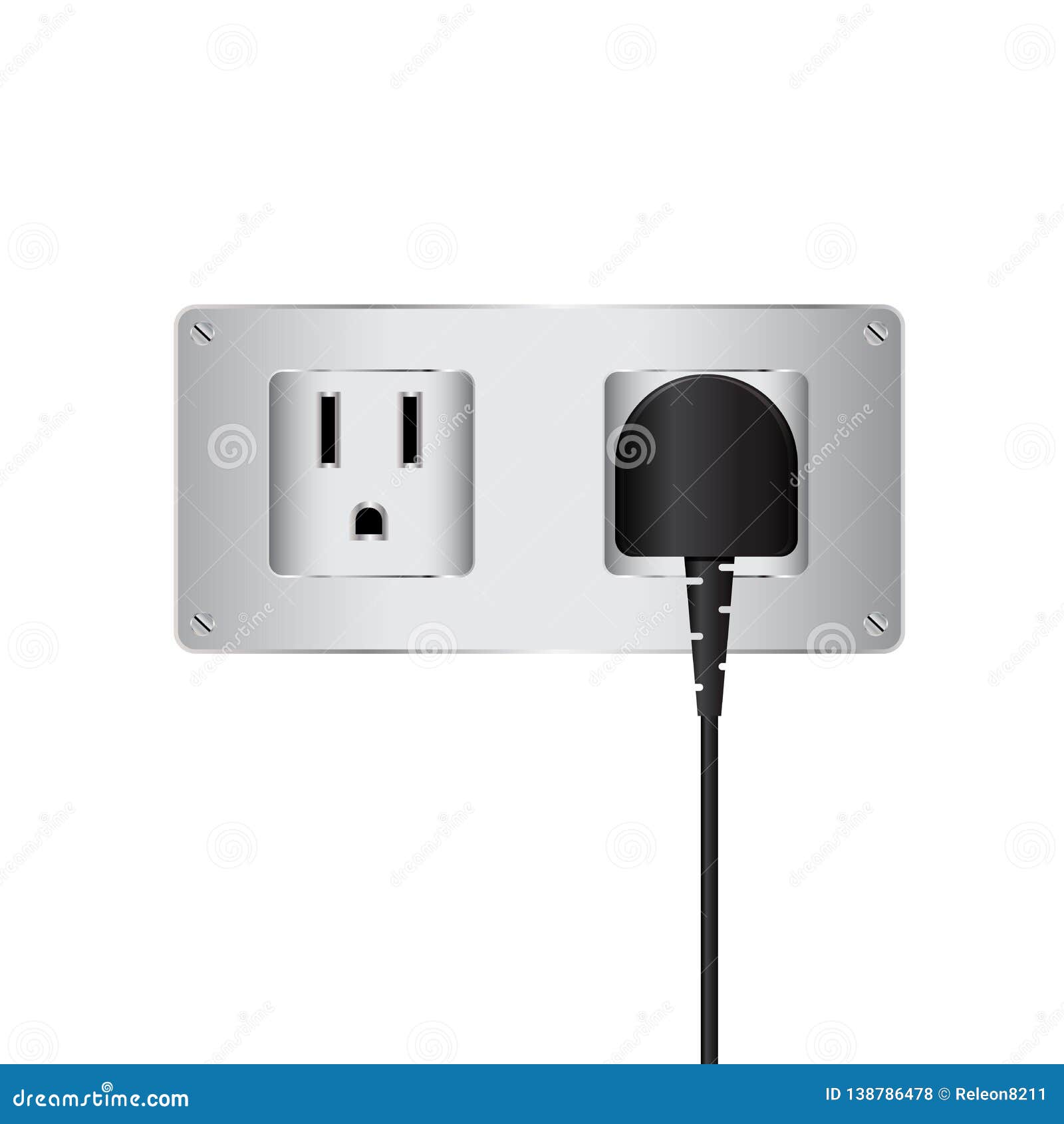 Vector Electric Plug and Outlet Stock Vector - Illustration of icon ...