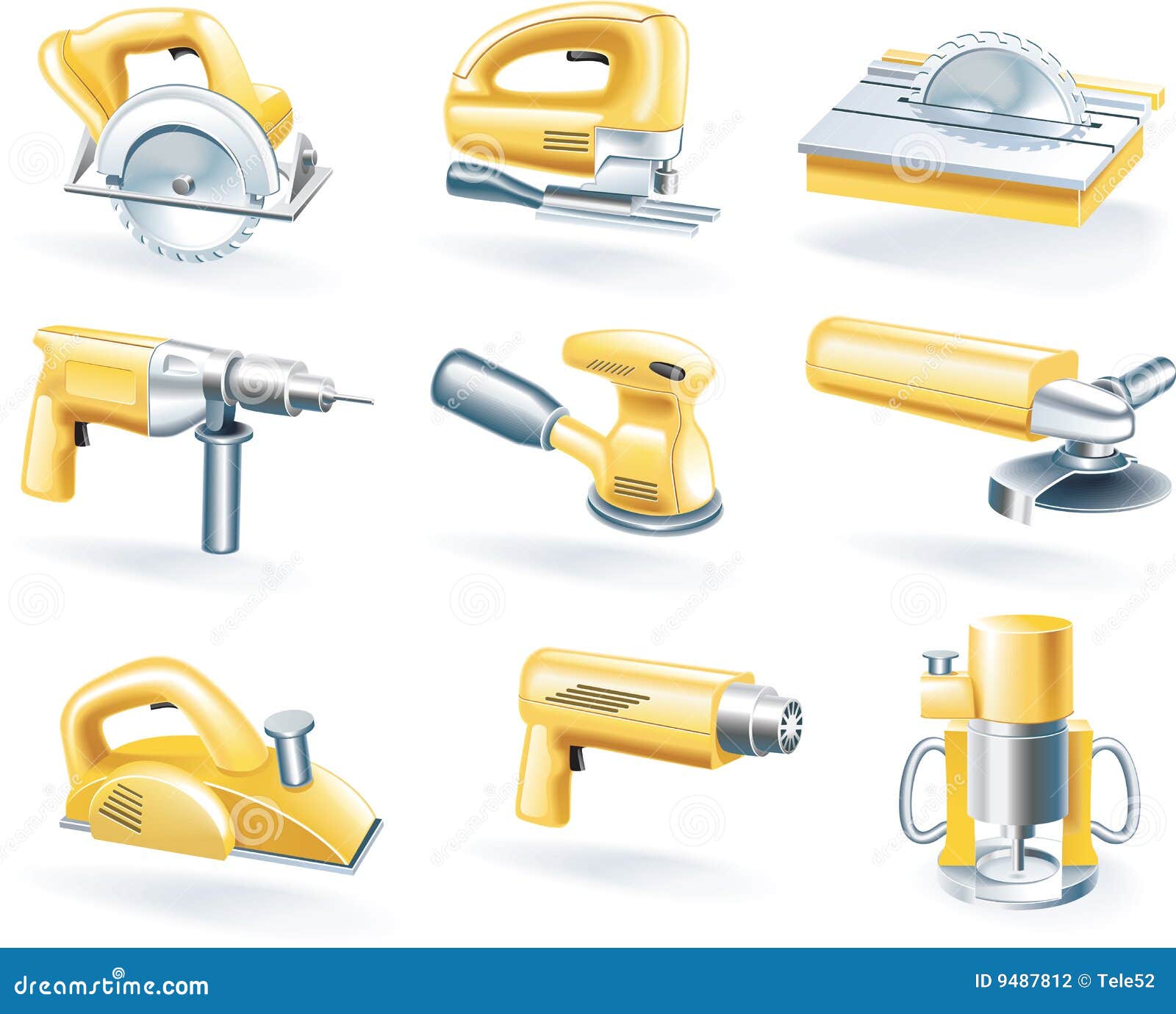 Vector Electric Tools Icon Set Stock Vector - Illustration of ...