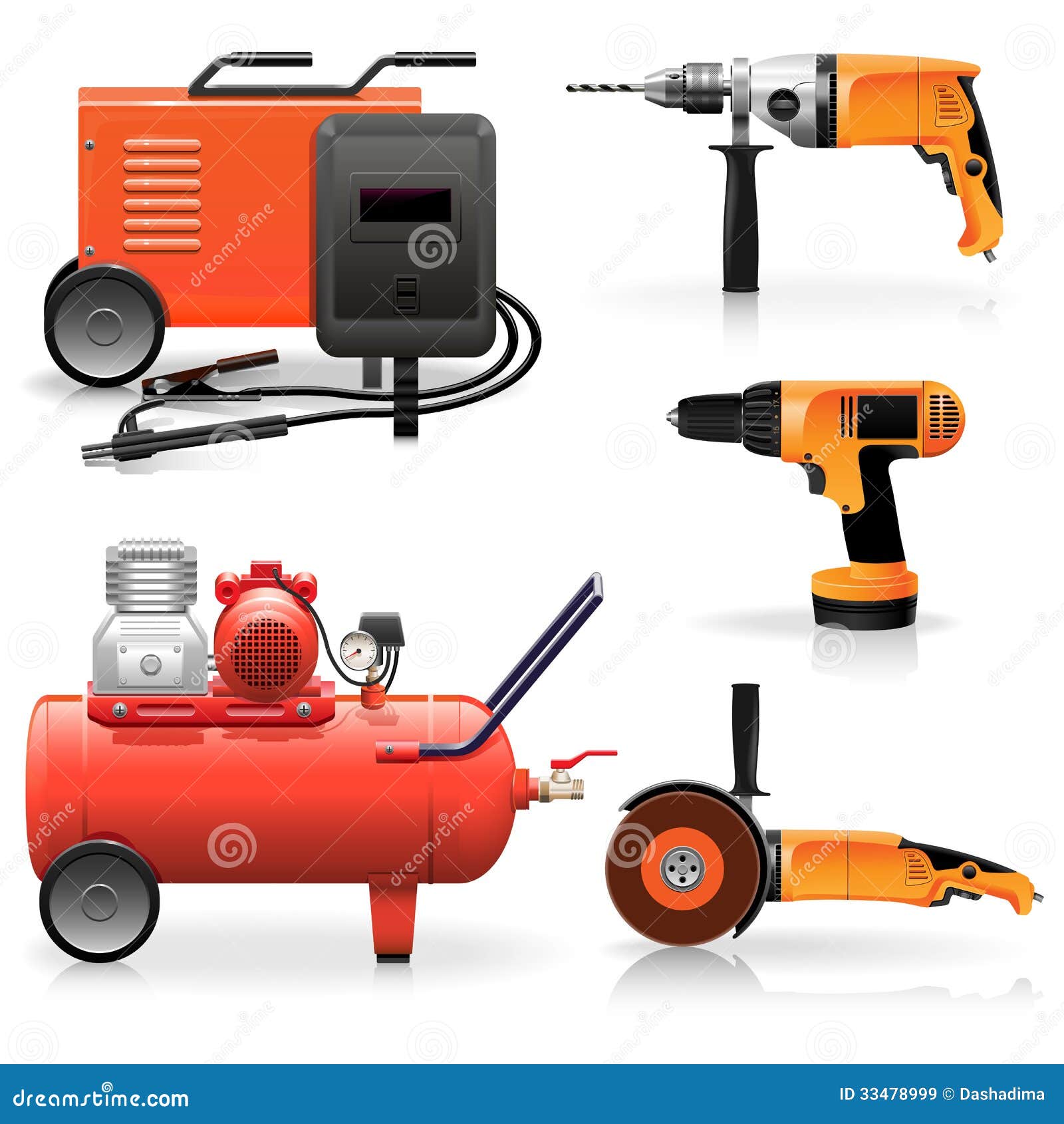 Vector Electric Tools Icons Stock Vector - Illustration of orange ...