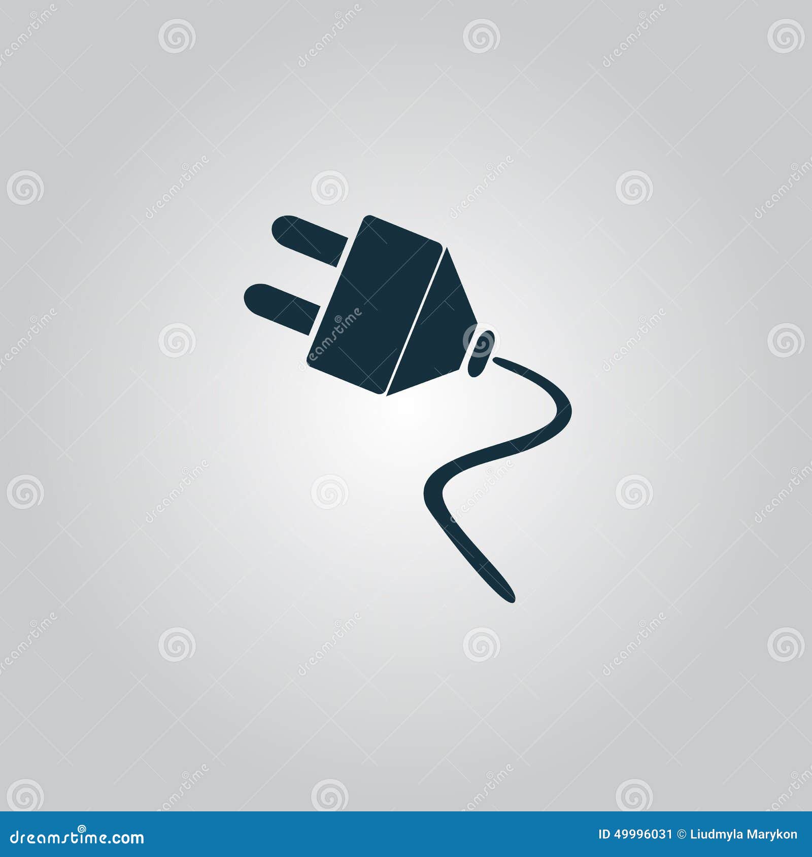 Vector Electrical Plug Web Flat Icon Stock Vector - Illustration of ...