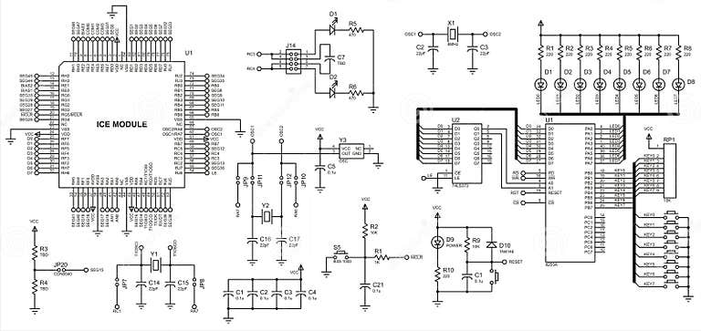 Vector Electrical Schematic Diagram of a Digitalelectronic Device Stock ...
