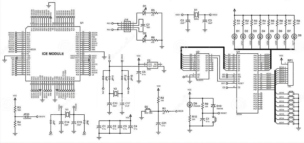Vector Electrical Schematic Diagram of a Digitalelectronic Device Stock ...