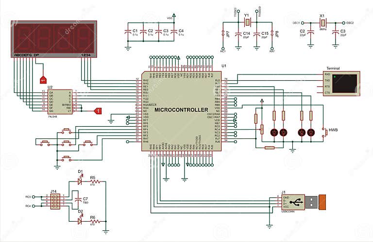 Vector Electrical Schematic Diagram of an Electronic Device for Reading ...