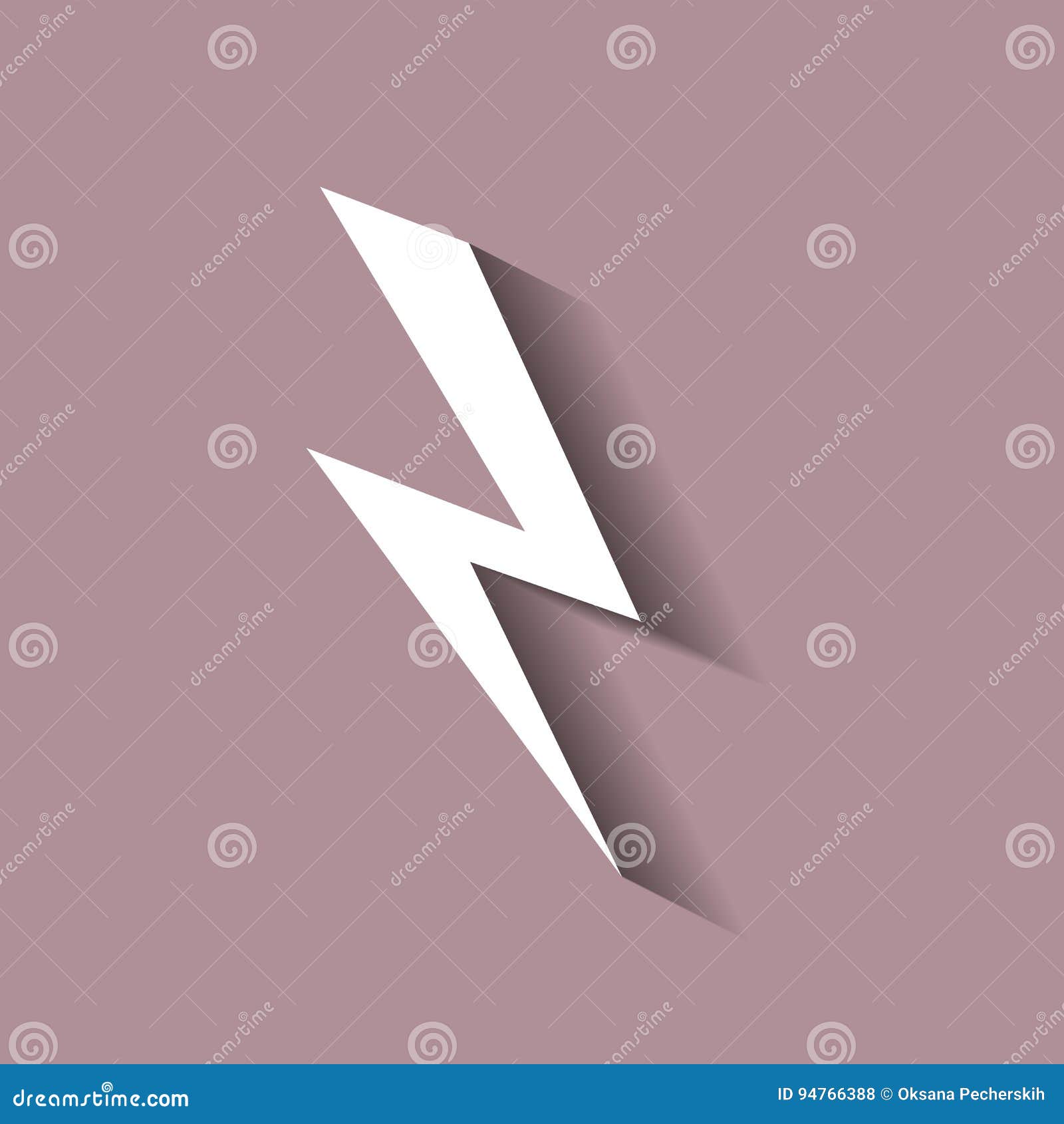 Vector Electricity Icon with Shadow Stock Vector - Illustration of ...