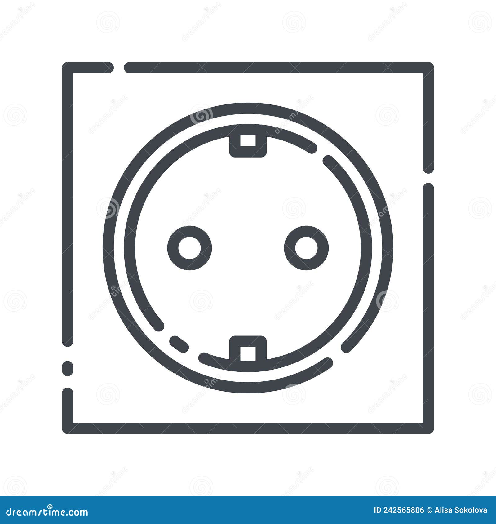 Vector Electricity Socket Line Icon Isolated on Transparent Background ...