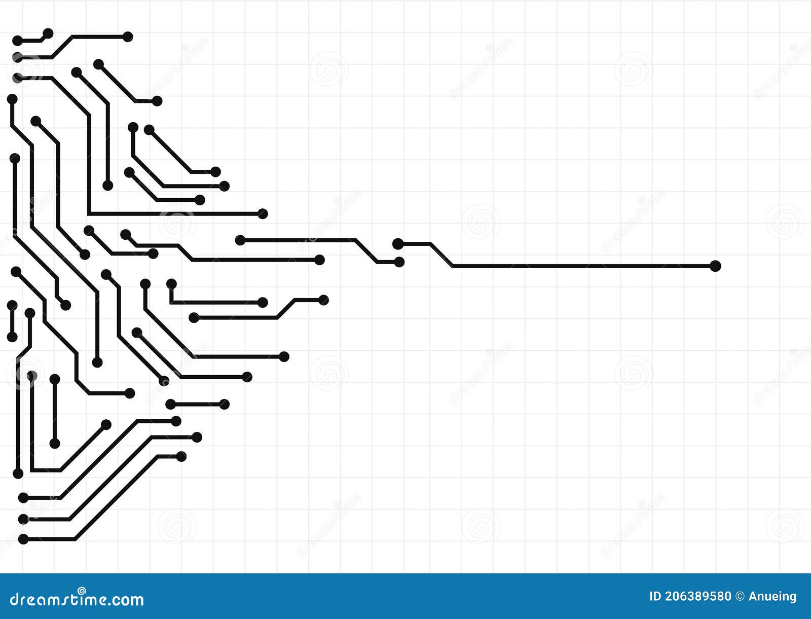 Vector : Electronic Circuit with Gray Grid on White Background Stock ...