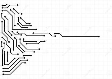 Vector : Electronic Circuit with Gray Grid on White Background Stock ...