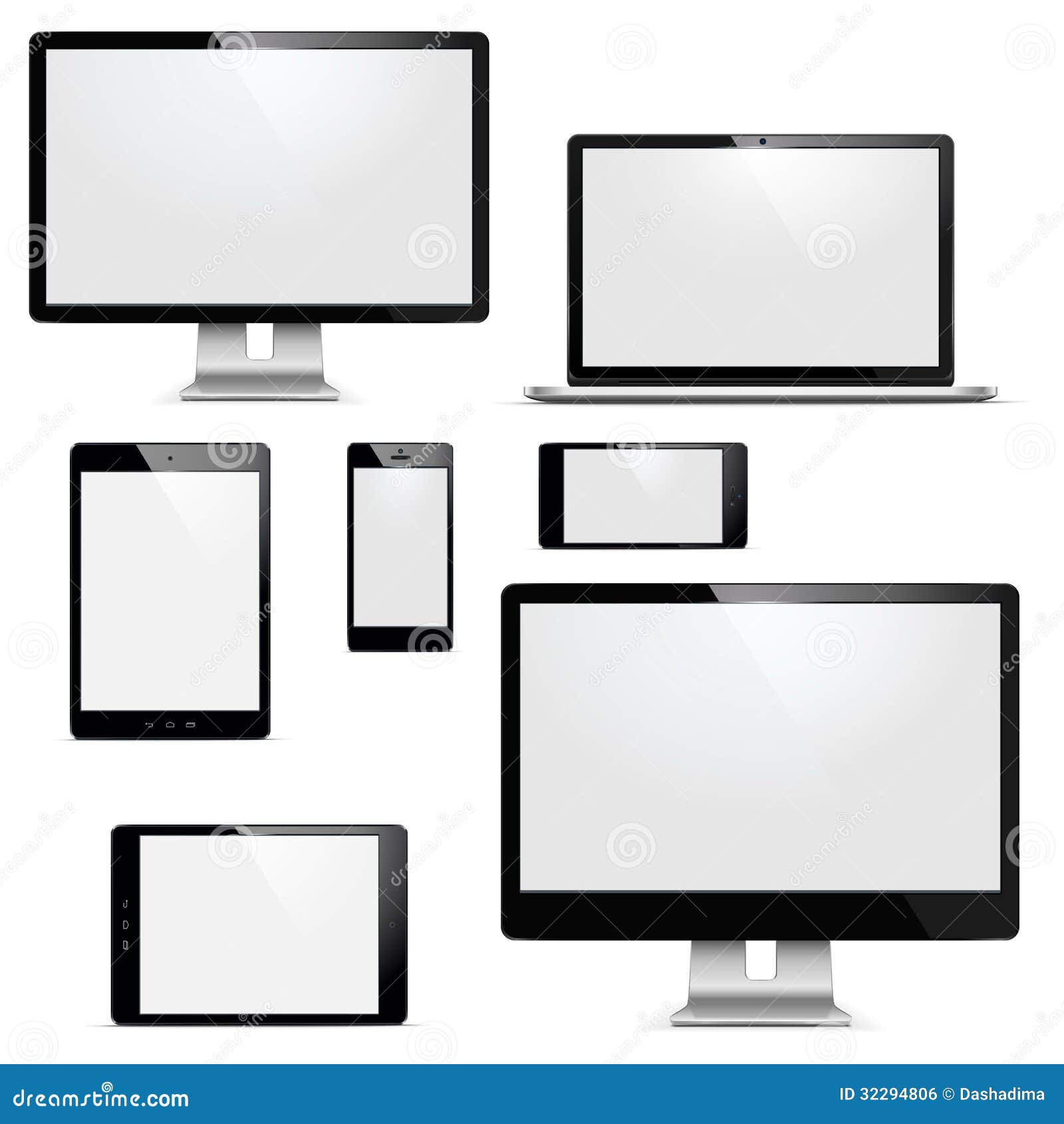 Vector Electronic Devices Set Stock Vector - Illustration of portable ...