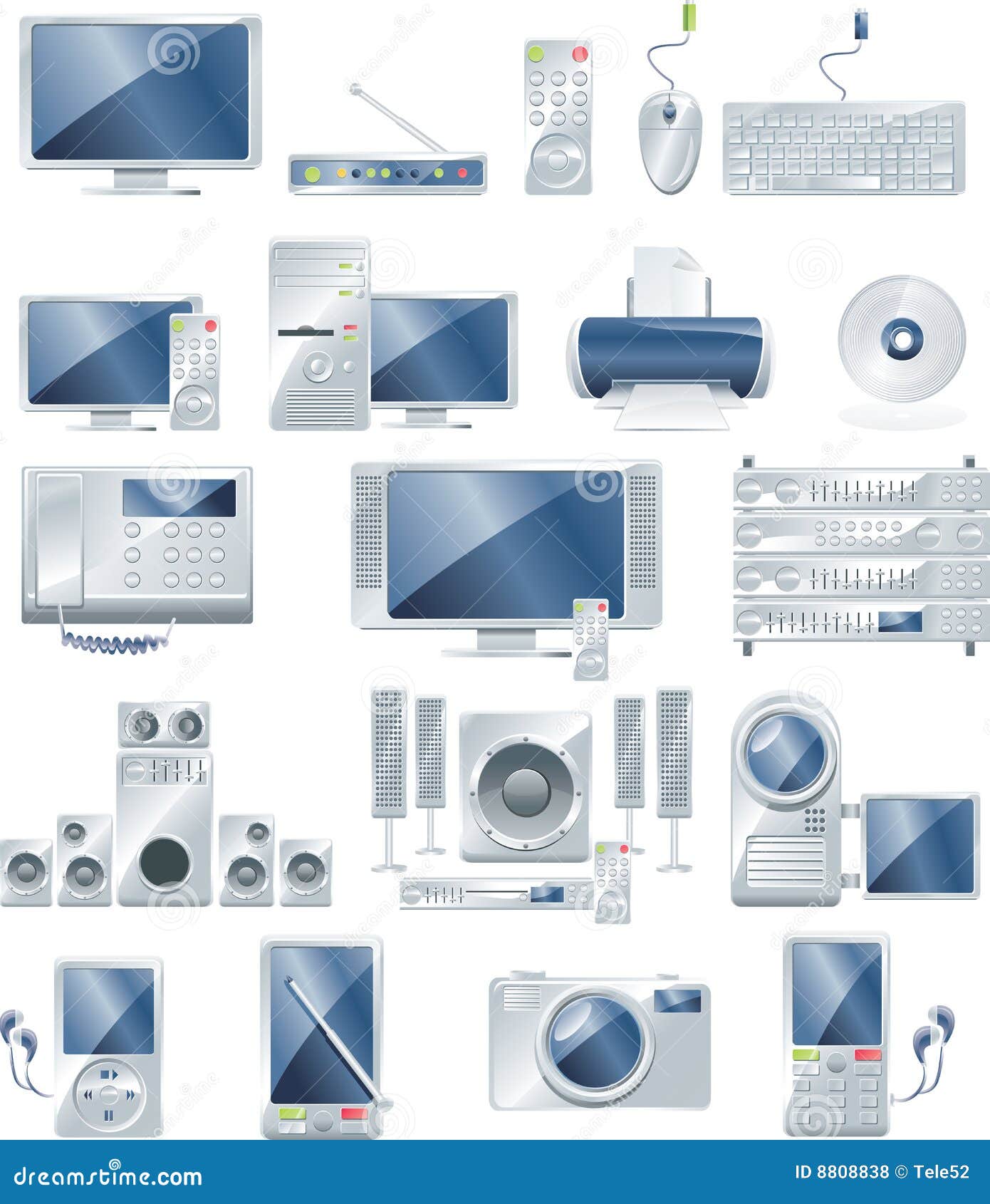 Vector Electronic Equipment Icon Set Stock Vector - Illustration of ...