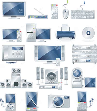 Vector Electronic Equipment Icon Set Stock Vector - Illustration of ...