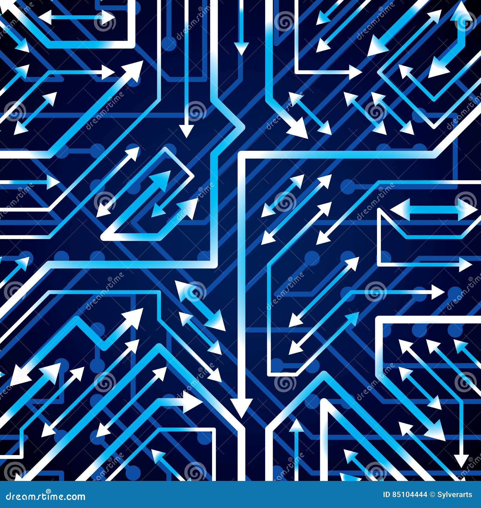 Vector Electronic Pattern with Microchip Scheme Stock Vector ...