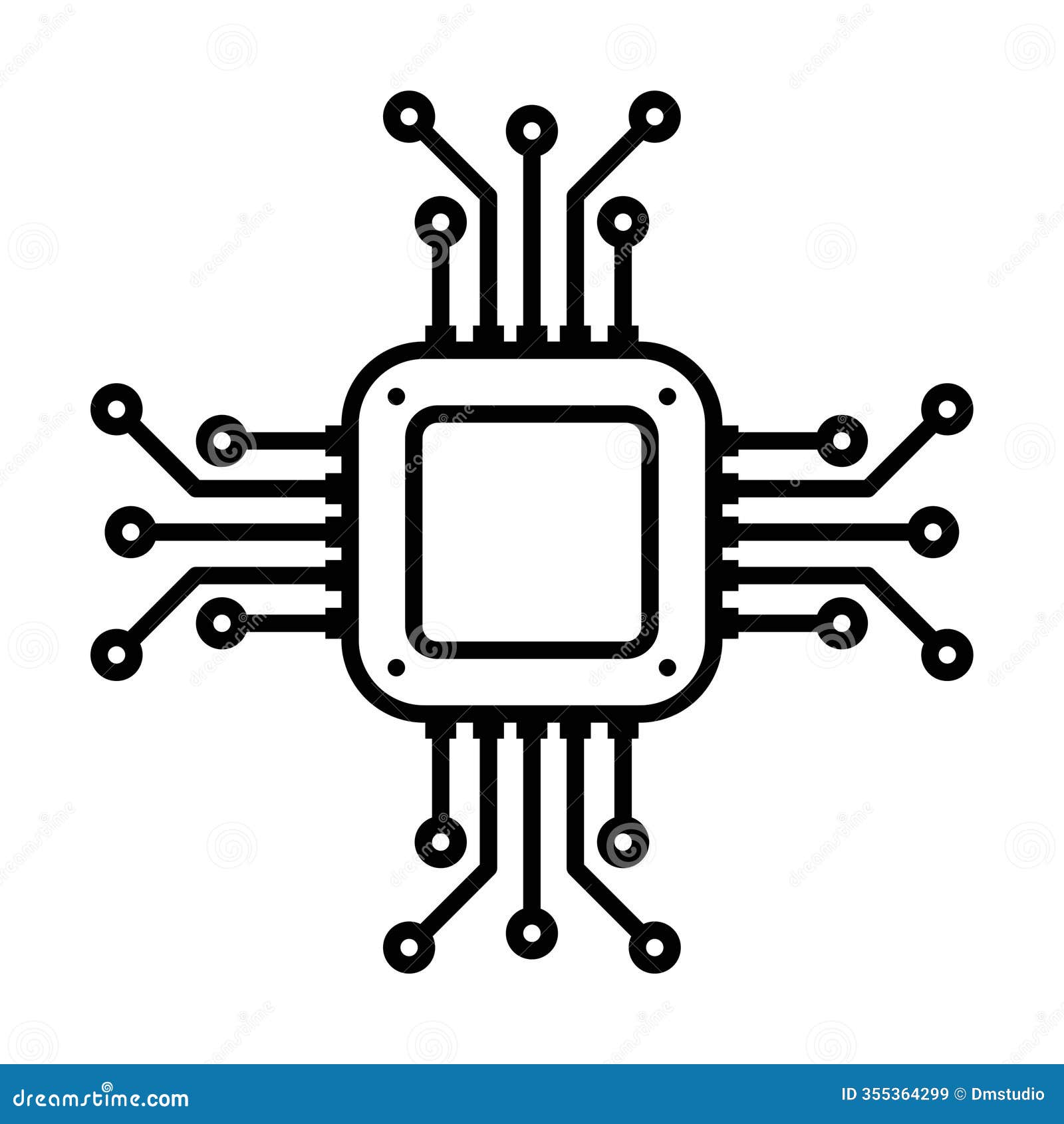 Vector Electronic Processor Chip Icon Stock Vector - Illustration of ...