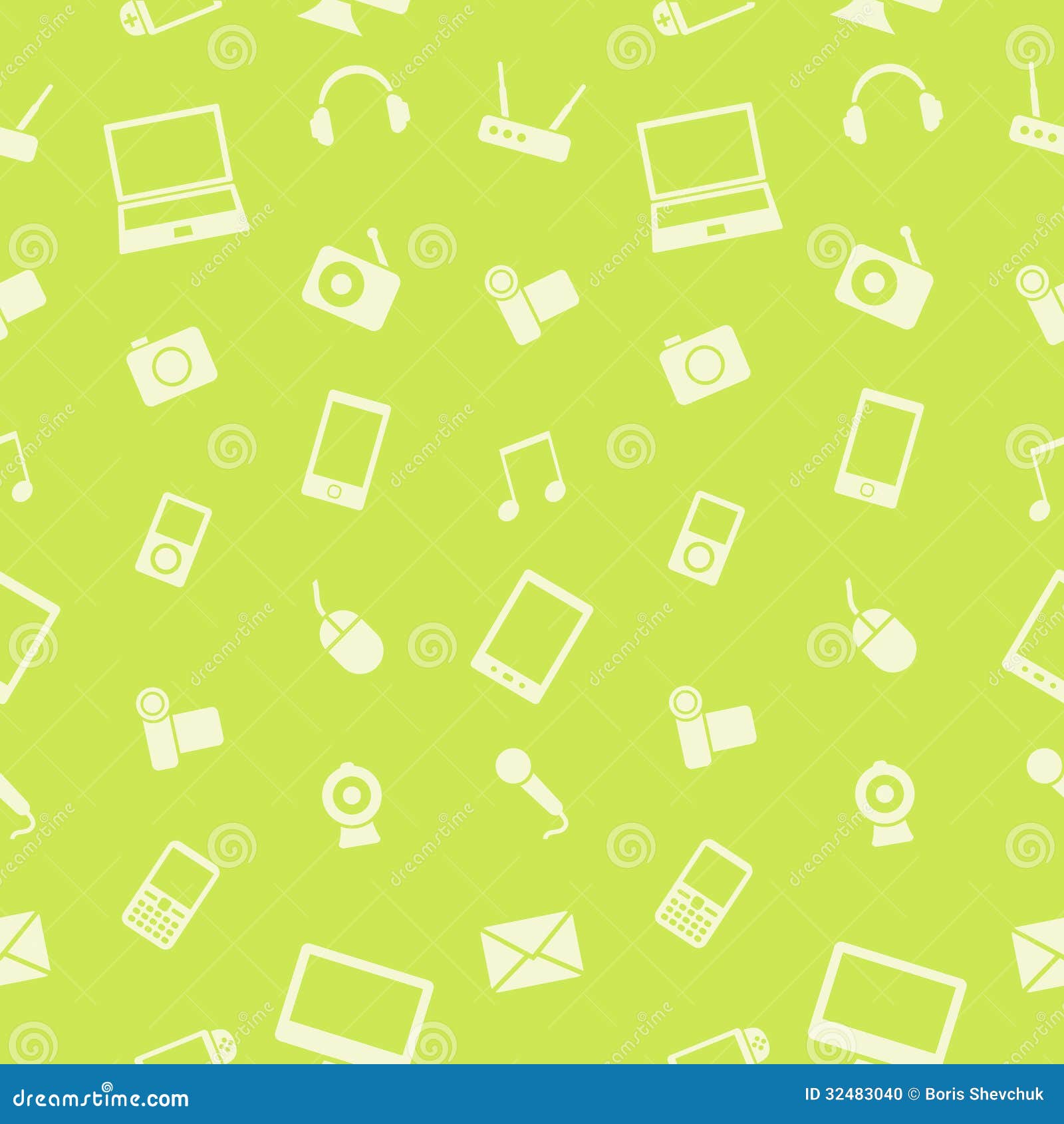 Vector Electronics Gadget Seamless Pattern. Stock Vector - Illustration ...