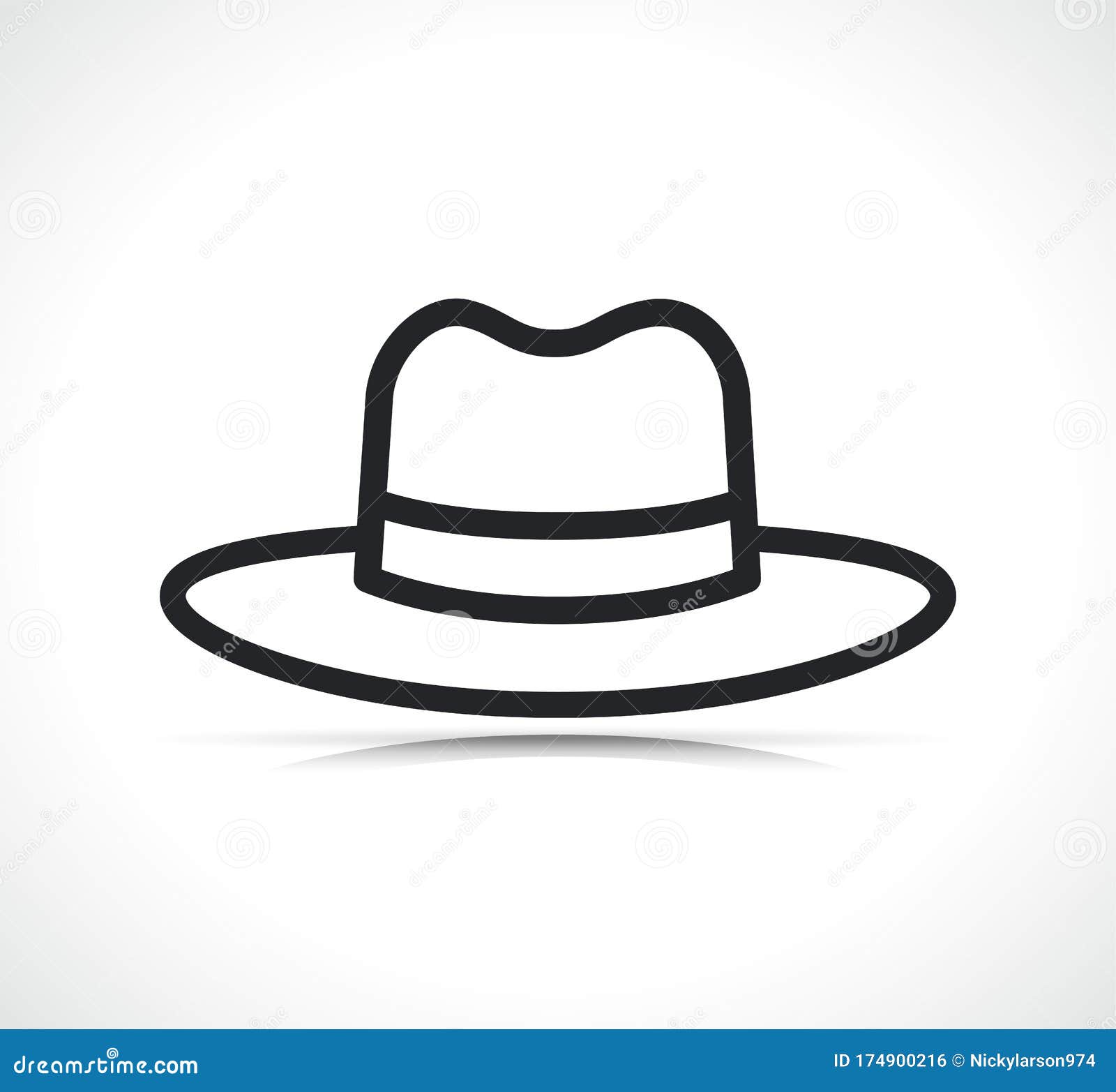 Vector Elegant Hat Symbol Icon Stock Vector - Illustration of icon ...