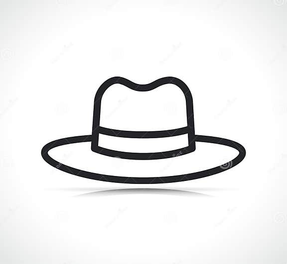 Vector Elegant Hat Symbol Icon Stock Vector - Illustration of icon ...
