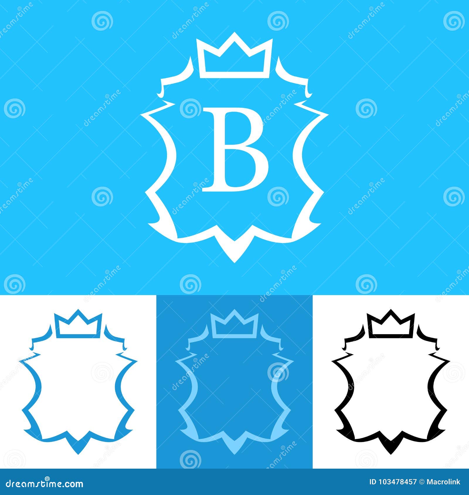 Vector Elegant Line Art Blue Blazon | CartoonDealer.com #103478457