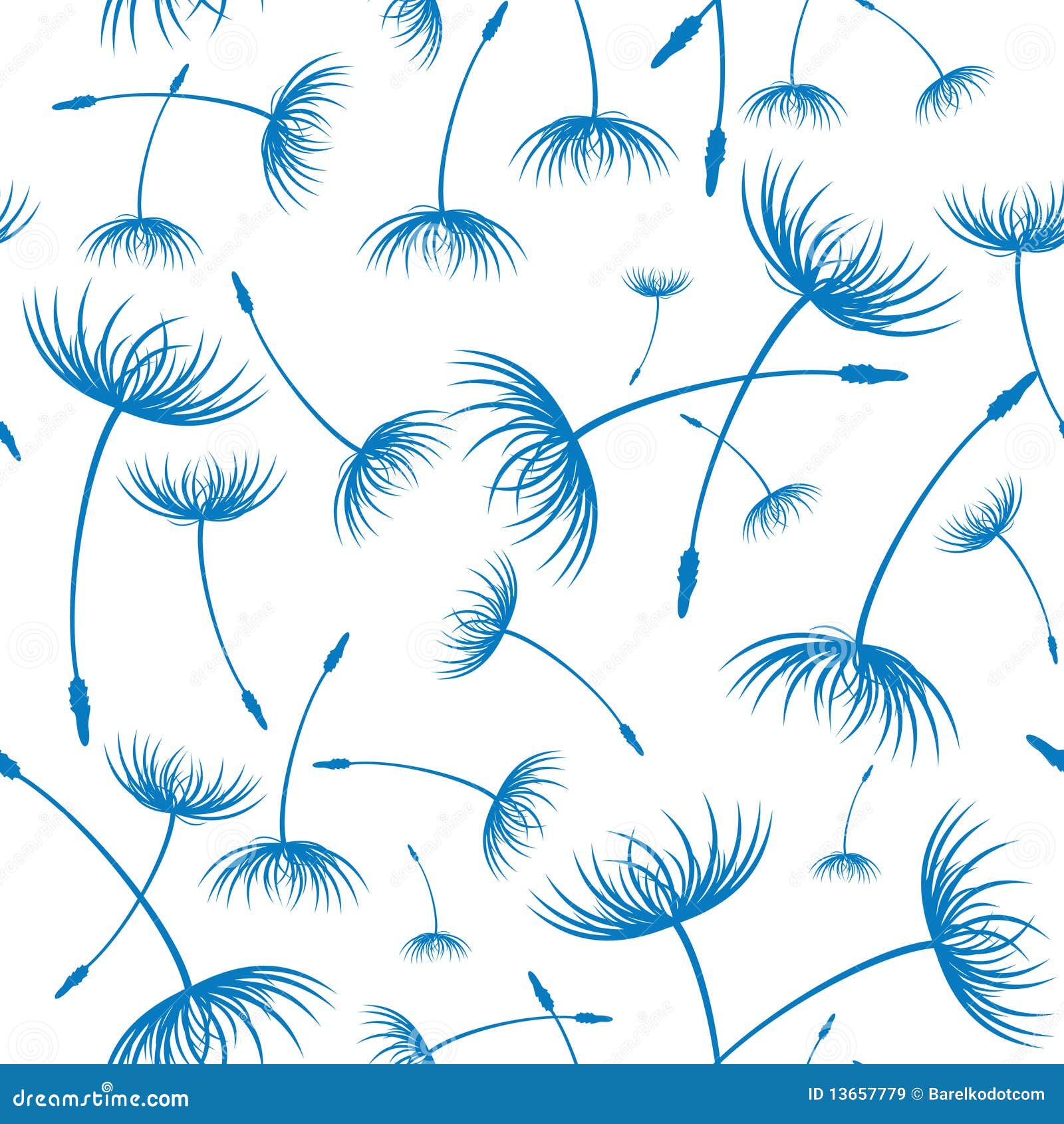 Vector. Elegant Seamless Dandelion Pattern Stock Vector - Illustration ...