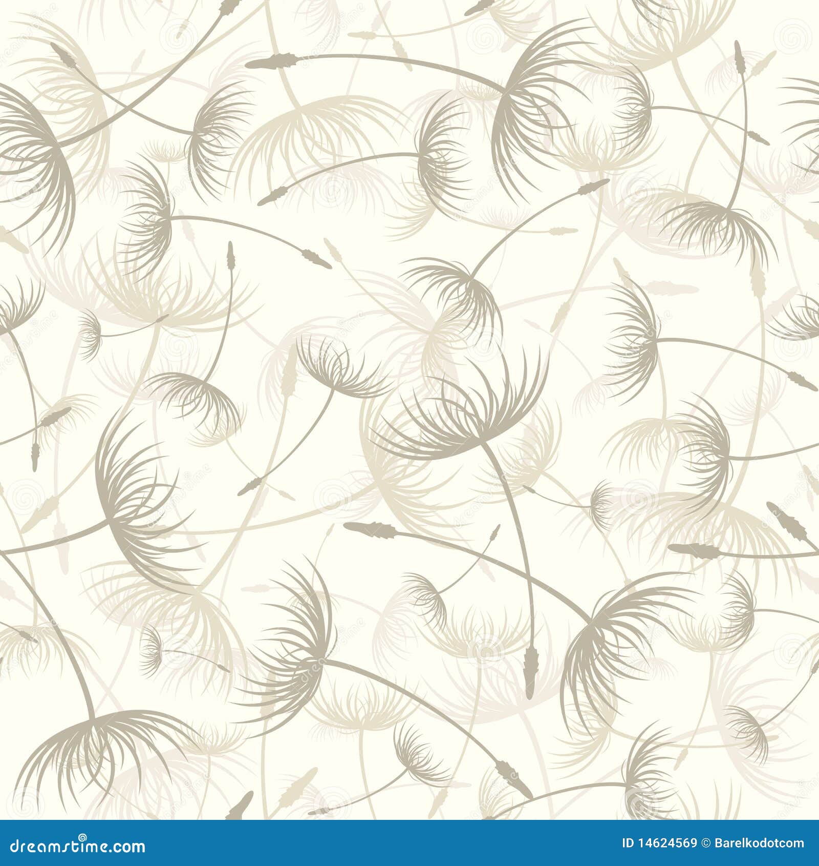Vector. Elegant Seamless Dandelion Pattern Stock Vector - Illustration ...