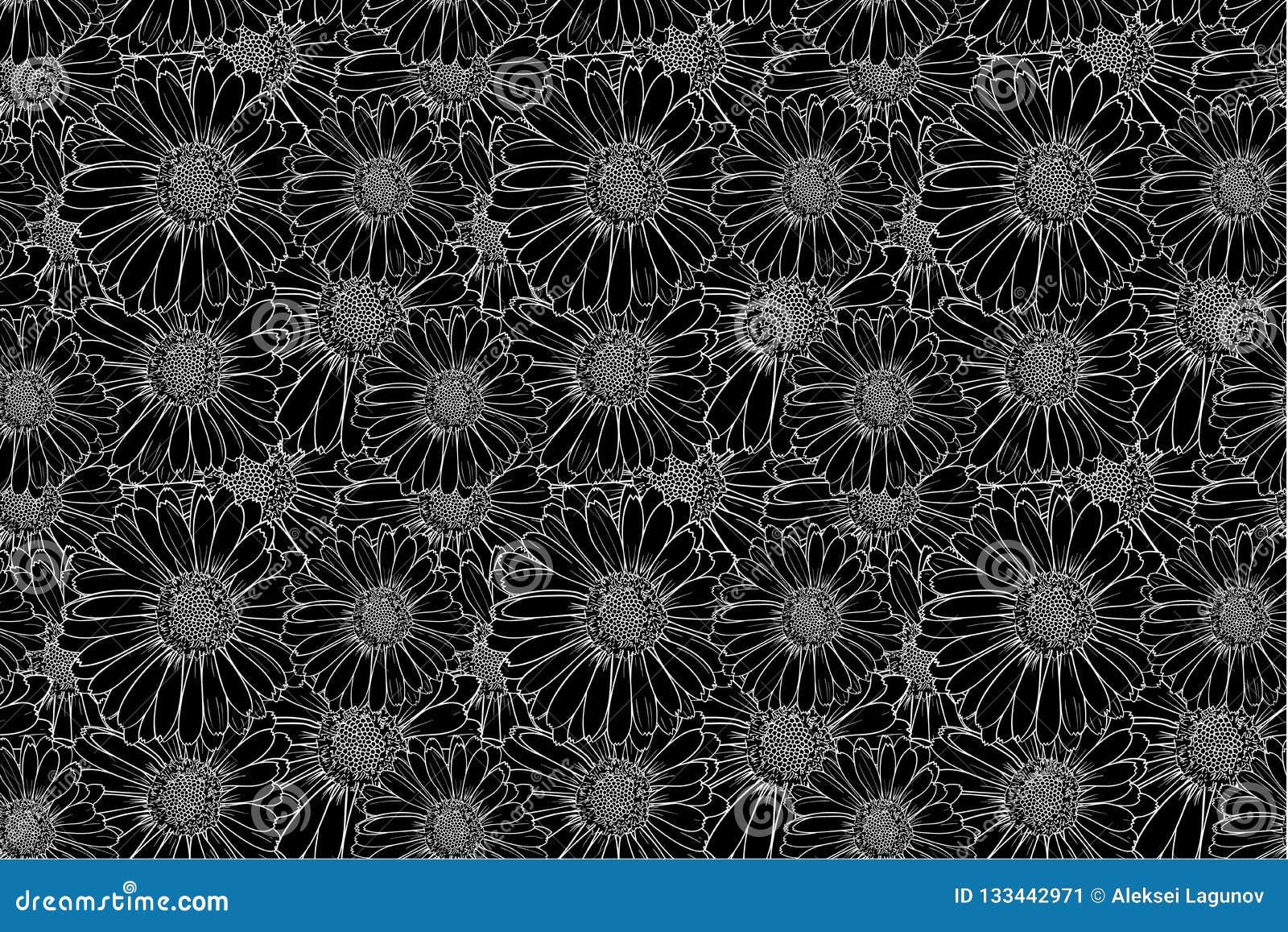Vector Elegant Seamless Pattern with Flowers, Open-work Pattern ...