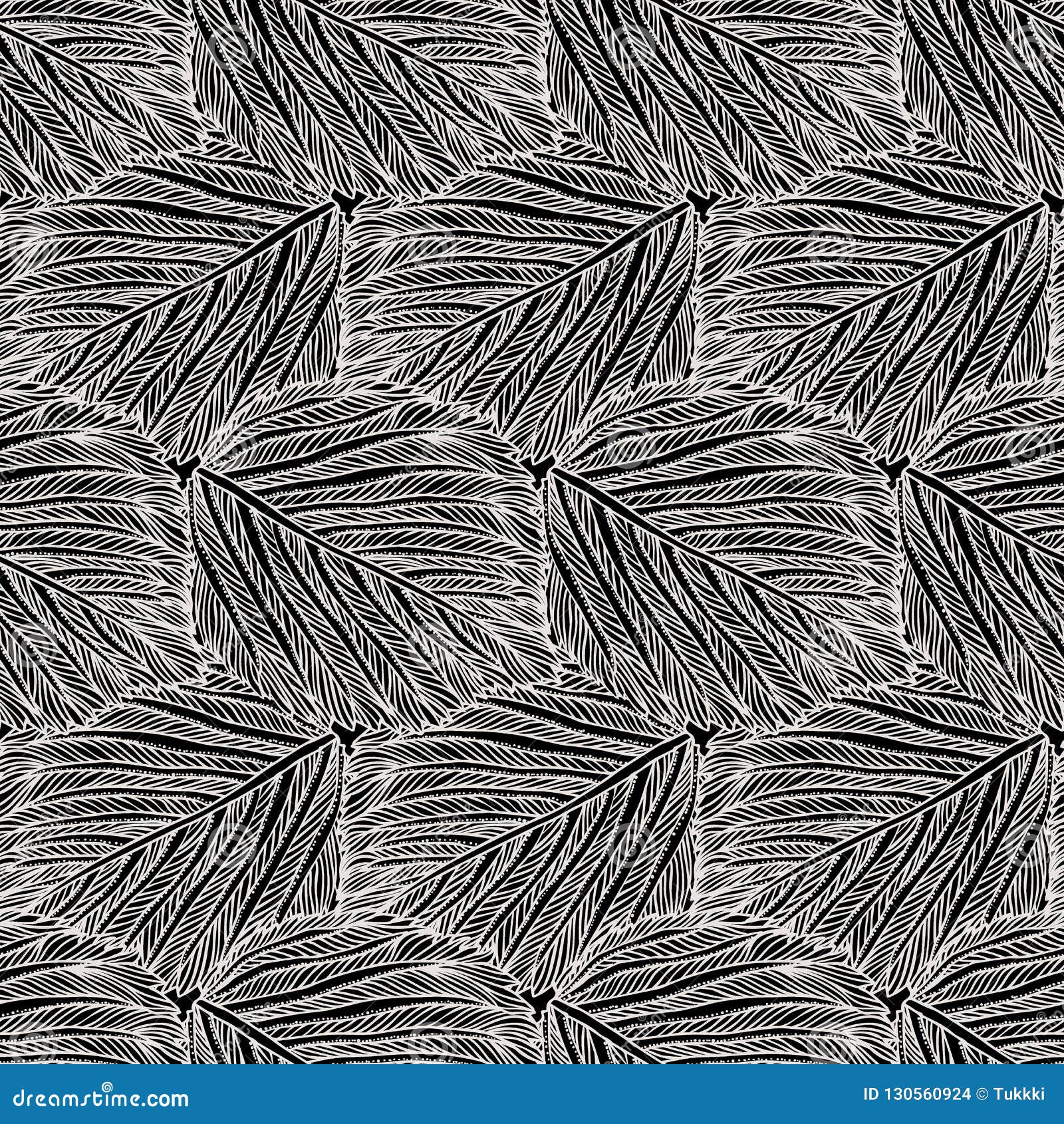 Vector Elegant Seamless Pattern with Striped Leaves Stock Illustration ...