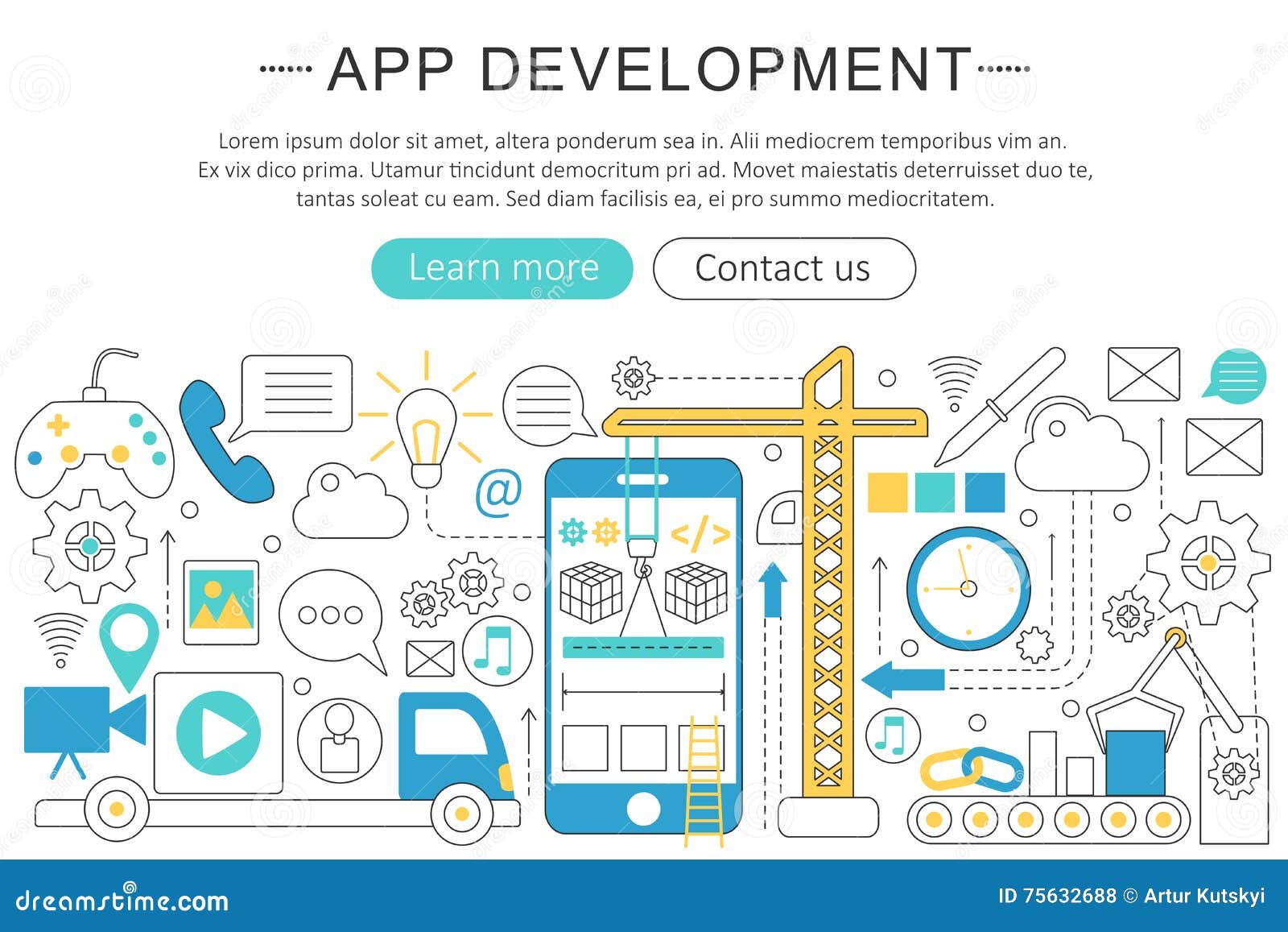 Vector Elegant Thin Line Flat Modern Art Design App Stock Vector ...
