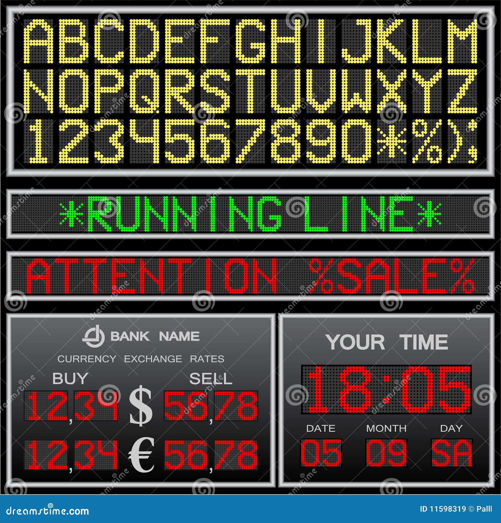 Vector Elektronisch Alfabet Vector Illustratie - Illustration of grens ...