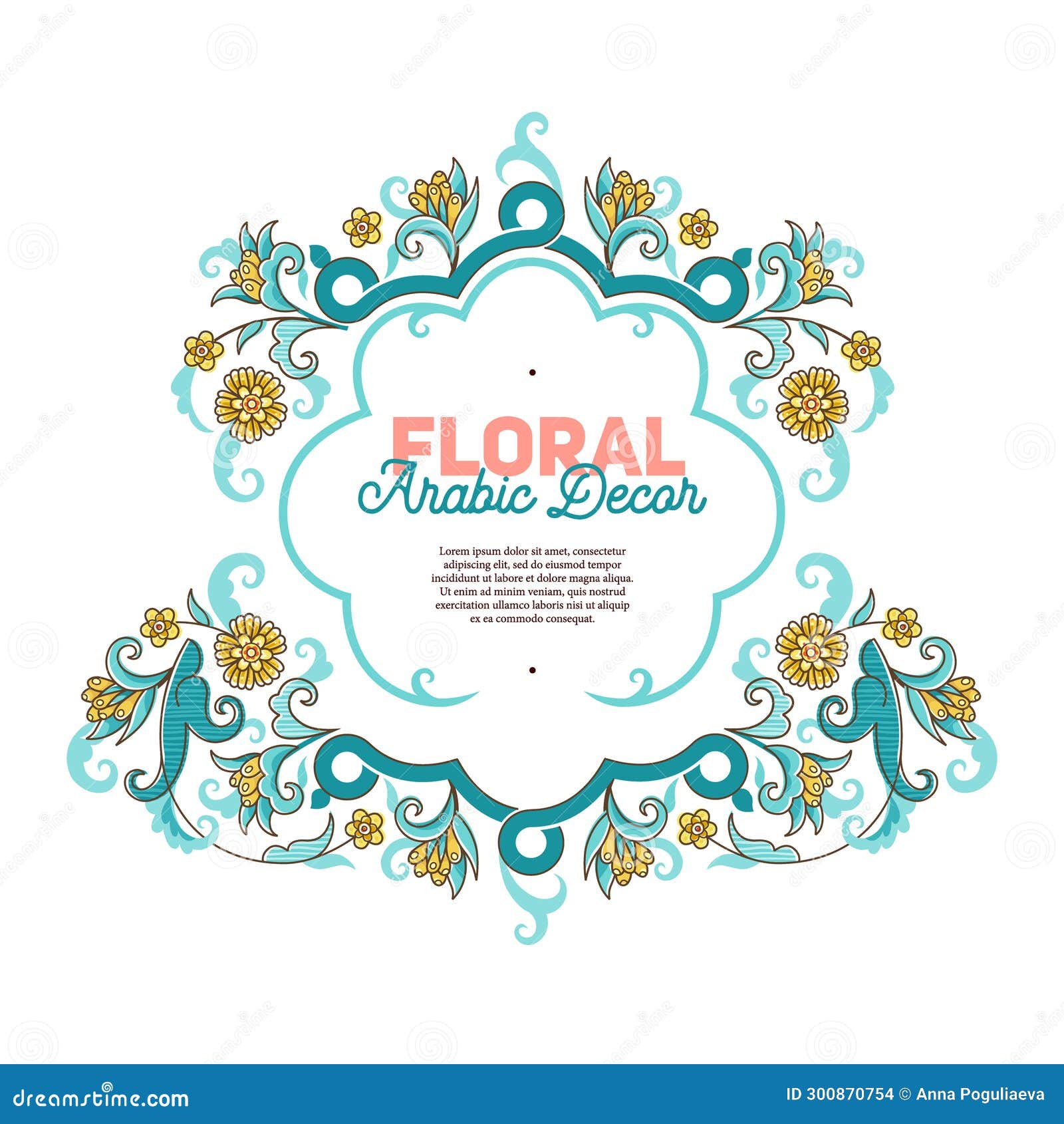 Vector Element, Arabesque, Floral Pattern for Design Template. Luxury ...