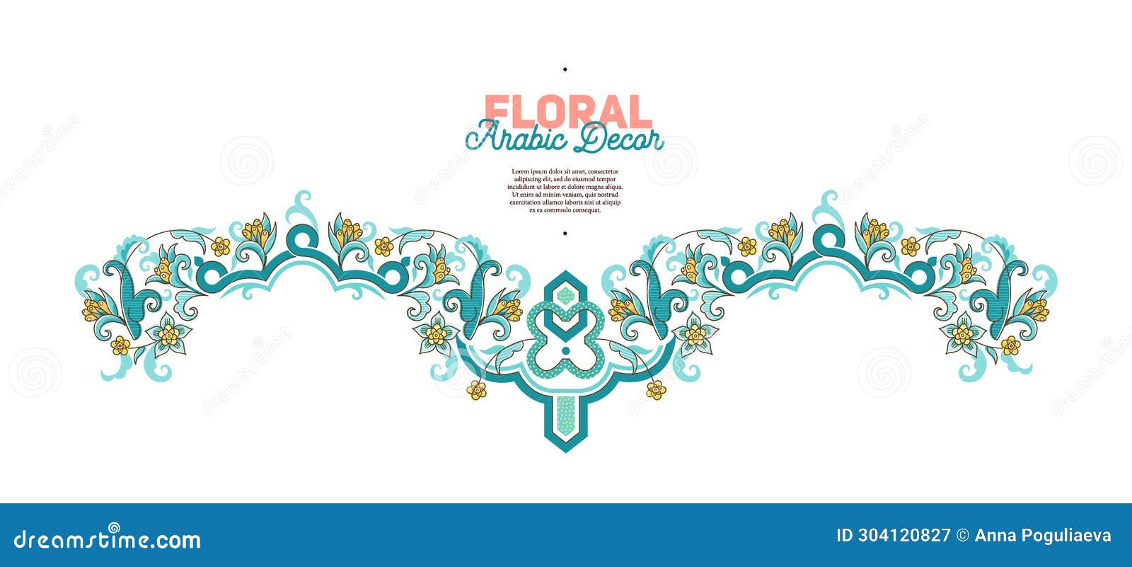 Vector Element, Arabesque, Floral Pattern for Design Template. Luxury ...