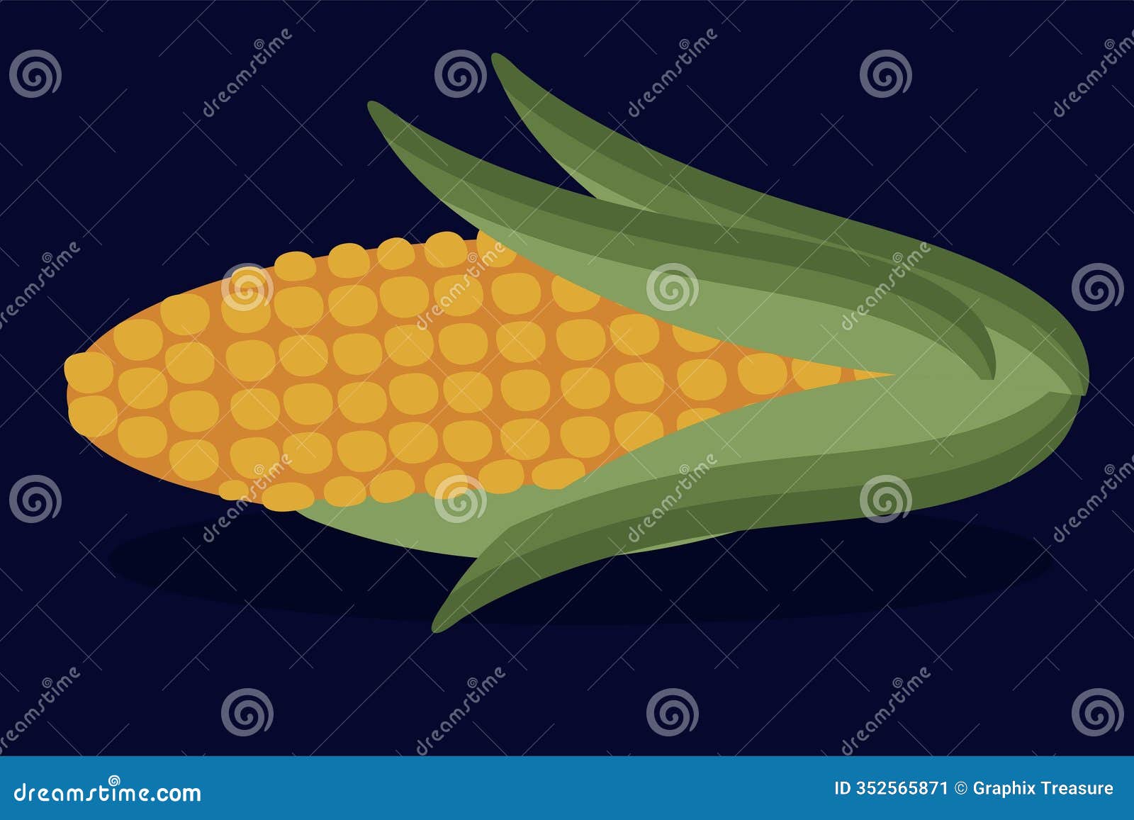 Vector Element of Corn with Dark Blue Background Stock Illustration ...