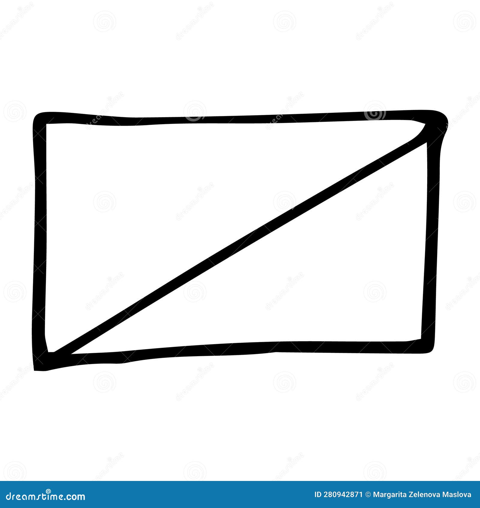 Vector Doodle Postal Envelope on White Background. Stock Vector ...